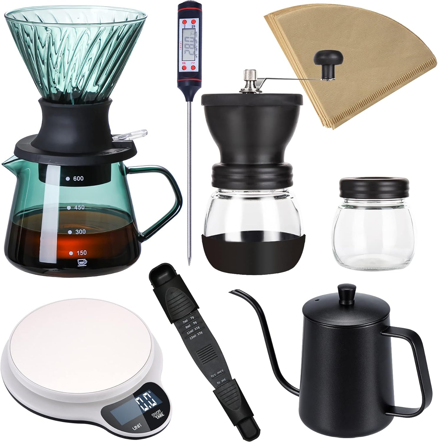 EYSOO Pour Over Coffee Maker Set V60 Coffee Set Pour Over Set of 9 ...