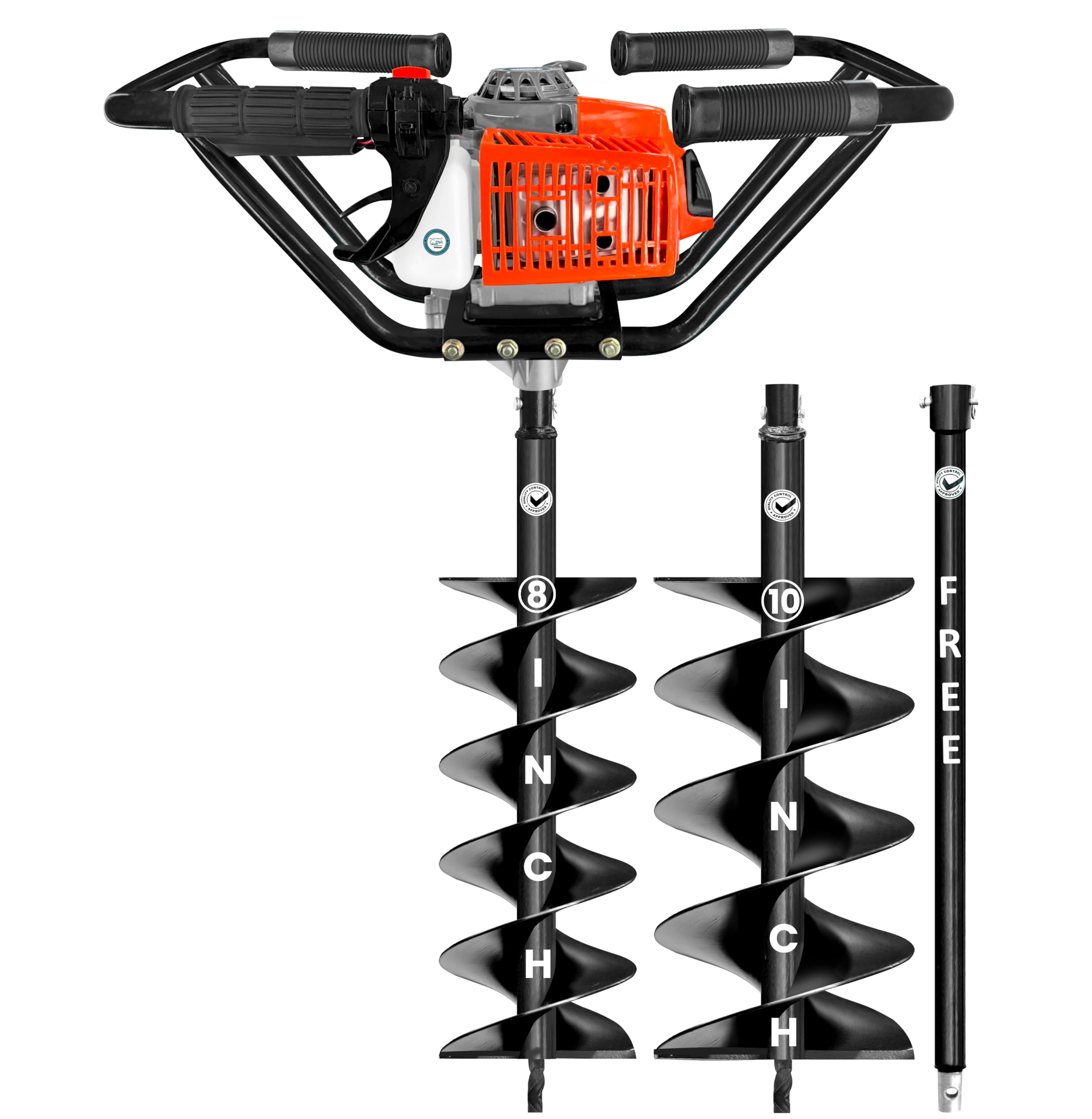 DVI Earth Auger with 63CC 2 Stroke Heavy Duty Petrol Engine with 8 Inch ...