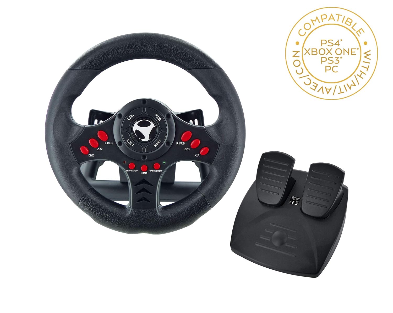 Subsonic SA5426 Steering Wheel Racing Wheel Universal with Pedal Unit ...