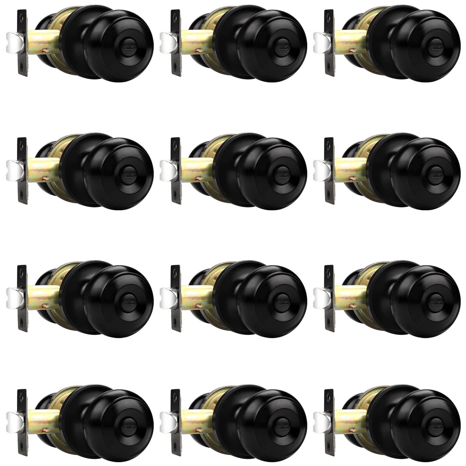 Snapklik.com : Probrico Matte Black Bed/Bath Door Knobs Privacy ...