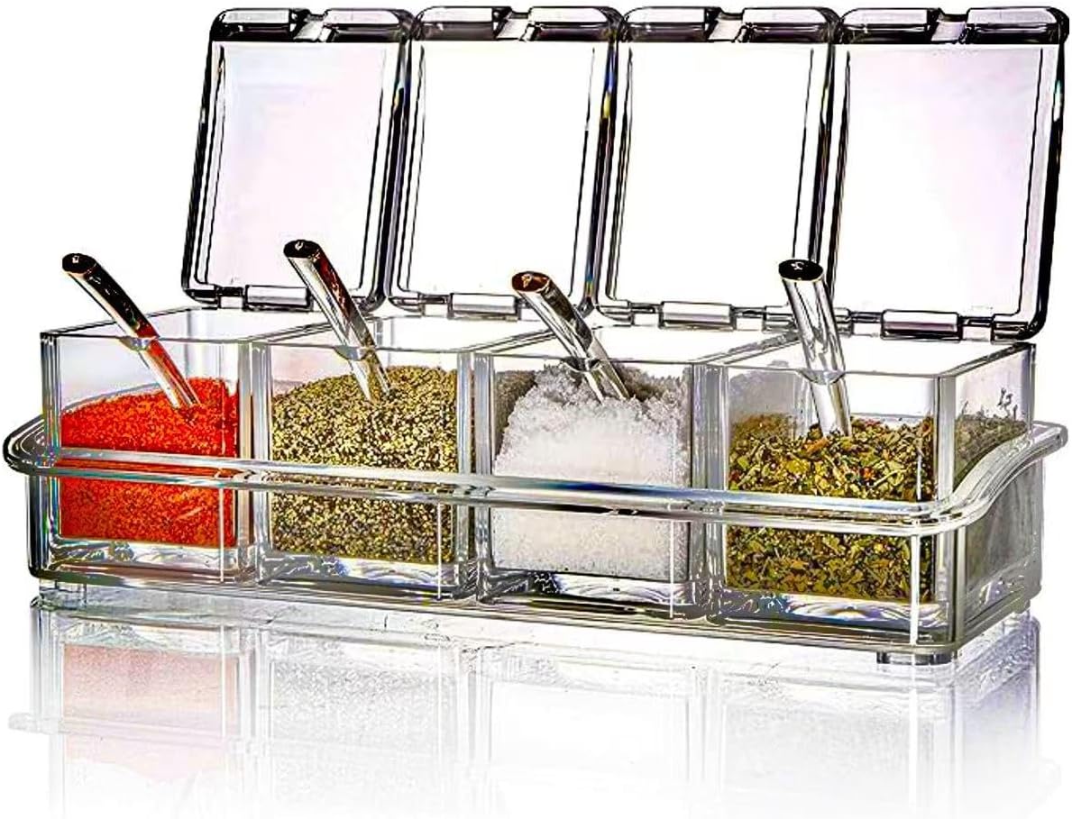 Amazon.com | EOREA 4-Piece Condiment Containers with Lids – Clear ...