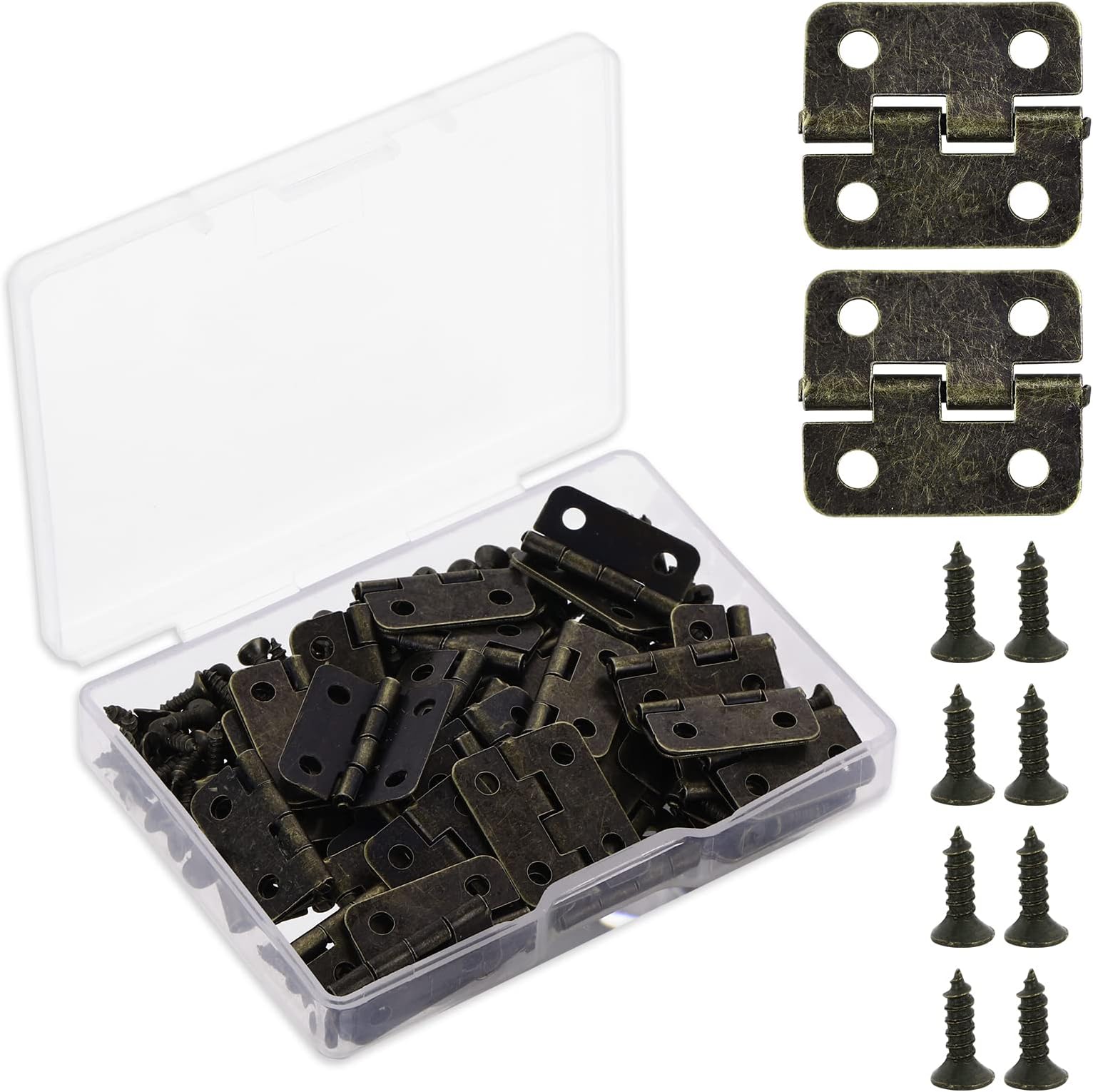 YUEQIN 50 Pcs Small Mini Hinges Box Small Hinges,Mini Folding Butt ...