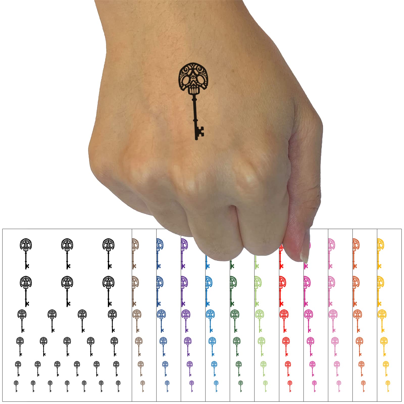 Skeleton Lock Tattoos Lock And Key Temporary Tattoo Combo | EBay