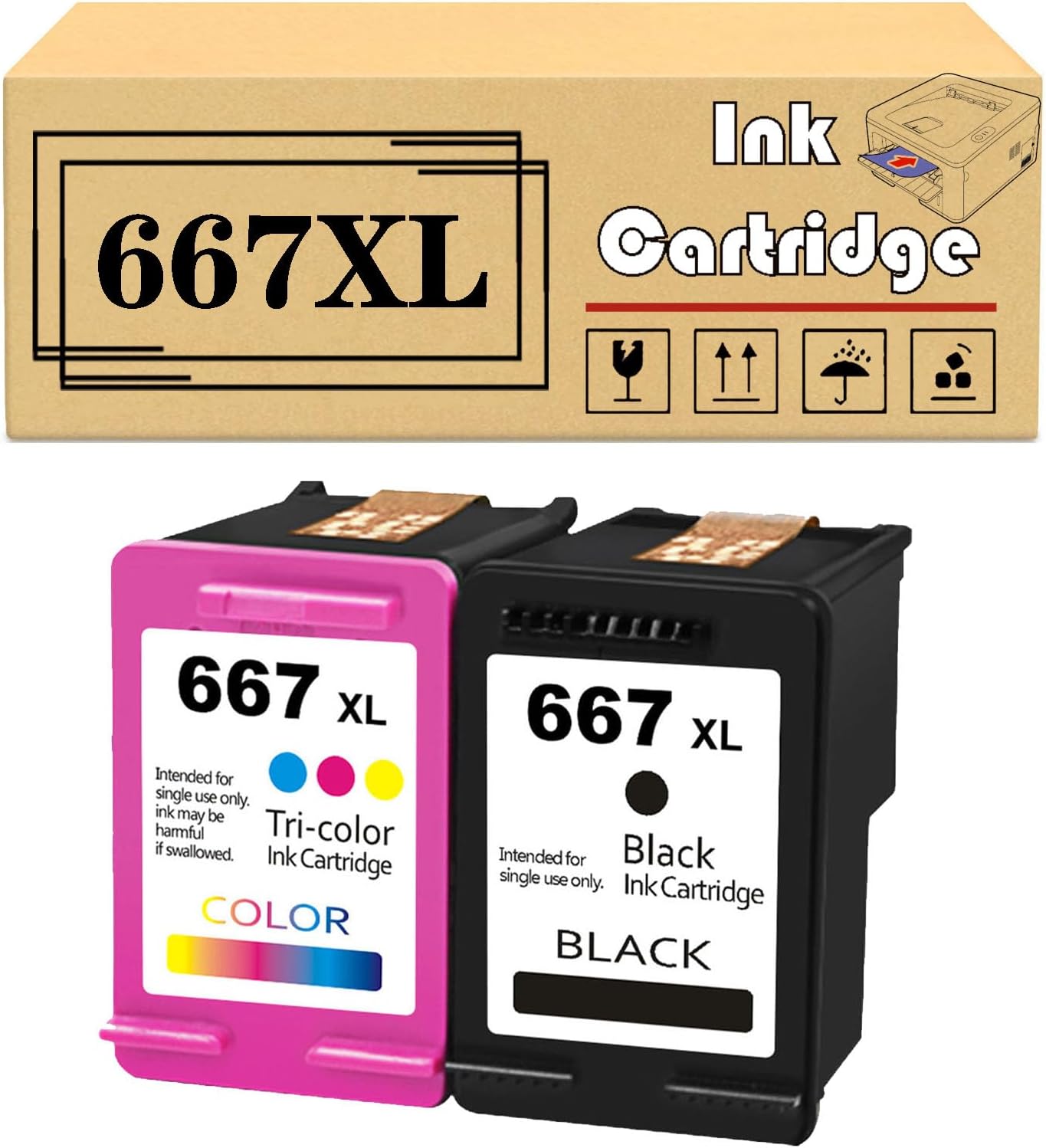 Replacement 667 667XL Ink Cartridges Compatible for HP 1275 2374 2375 ...