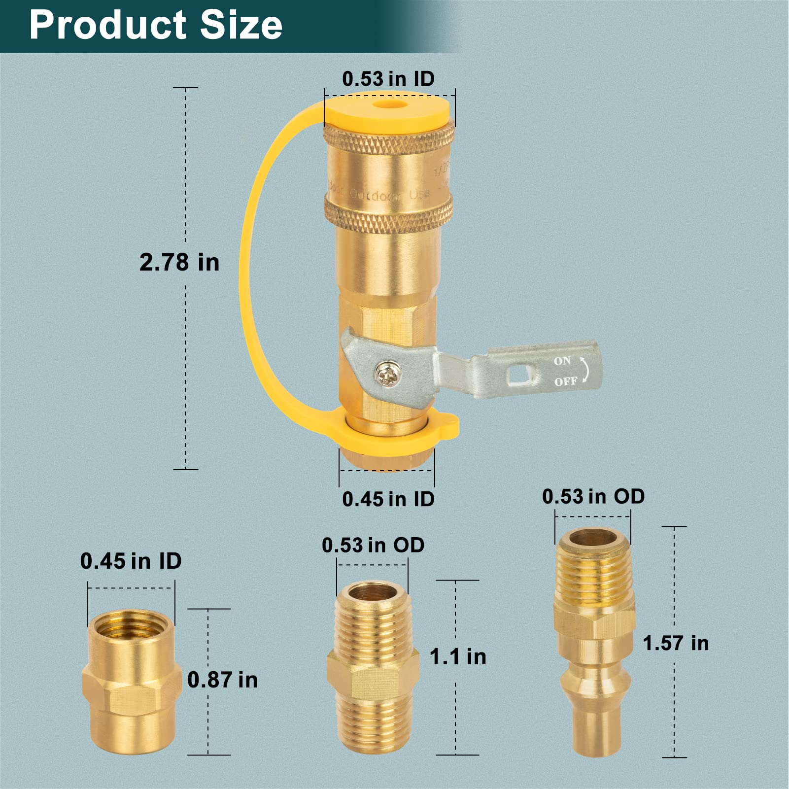 Snapklik.com : GASPRO 1/4" RV Propane Quick Connect Fittings, Natural ...