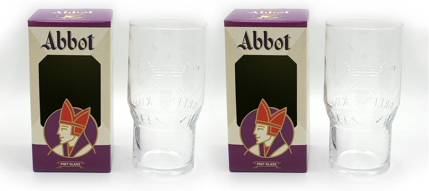 Strength & Honour | 2 x Greene King 1799 Abbot Ale Embossed Pint Glass ...