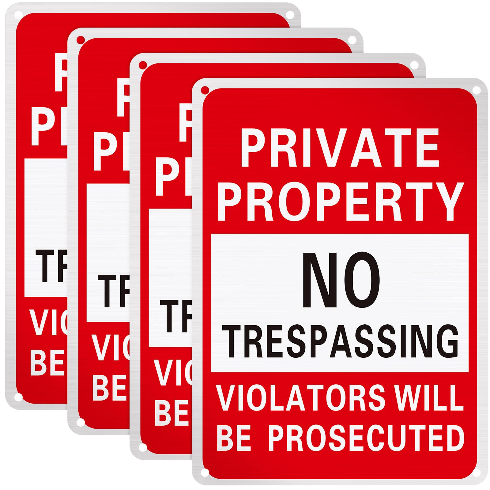 Amazon.com: Yaocom 4 Pcs Private Property No Trespassing Sign Violators ...