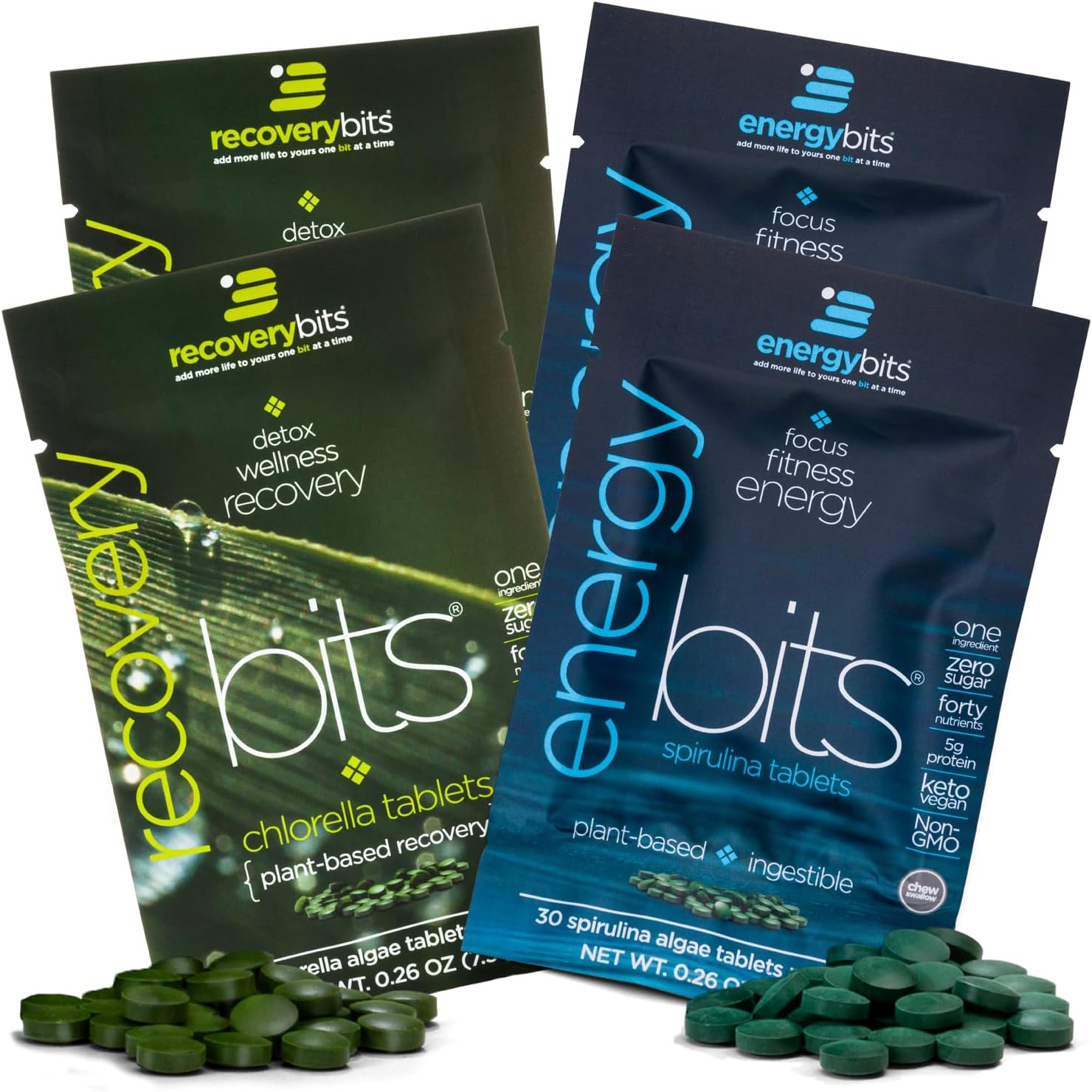 Amazon.com: ENERGYbits/RECOVERYbits - Organic Spirulina & Chlorella ...