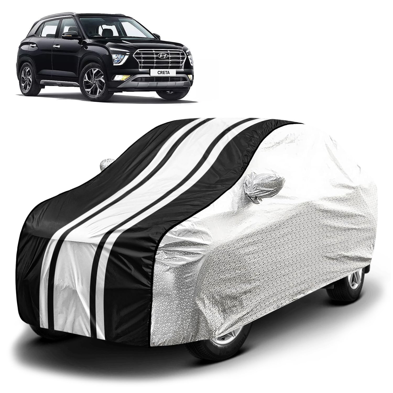 Fabtec Waterproof Car Body Cover for Hyundai Creta with Mirror Pocket ...