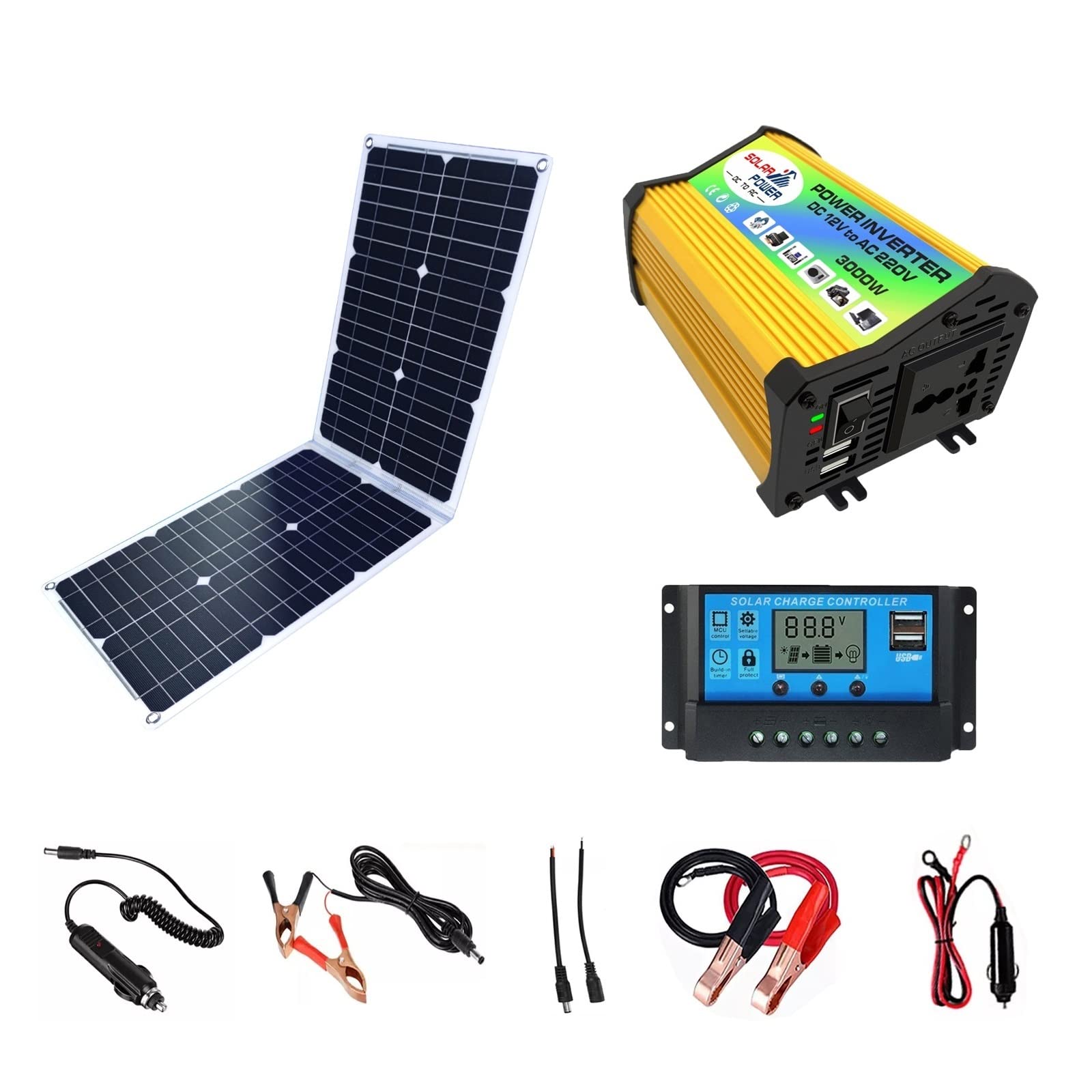 Pannelli Solari DADEA Kit Pannello Solare Con Batteria E Inverter, Kit ...