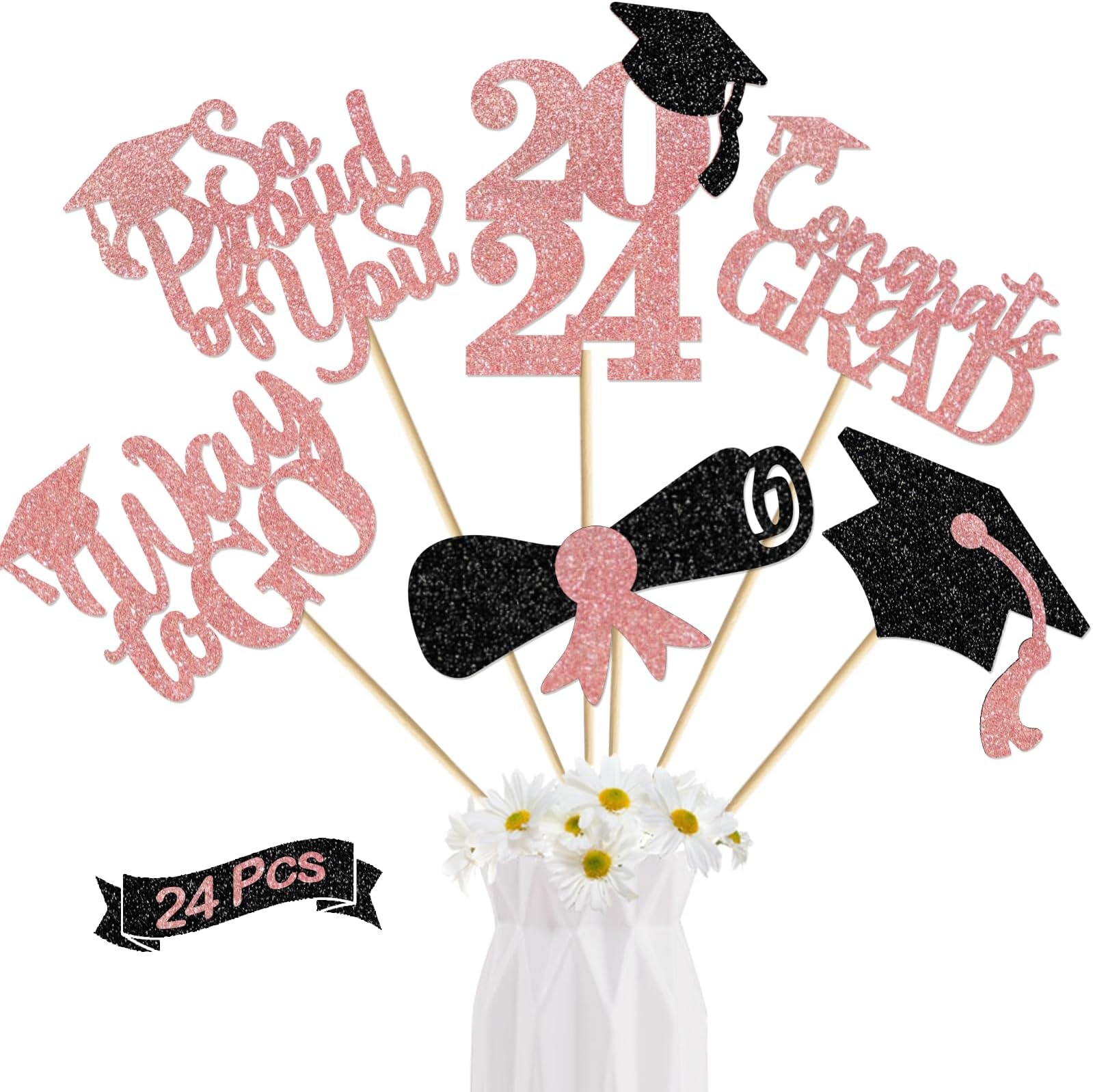 Amazon.com: 24Pcs Graduation Centerpieces for Tables 2024 Graduation ...