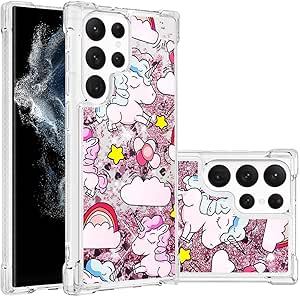 Amazon.com: Monwutong Slim Fit Phone Case for Samsung Galaxy S23 Ultra,Crystal Bling Quicksand ...