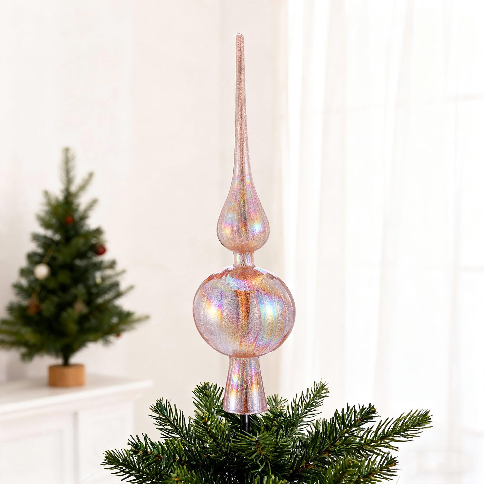 Snapklik.com : Gejoy Mercury Glass Finial Christmas Tree Topper 12 ...