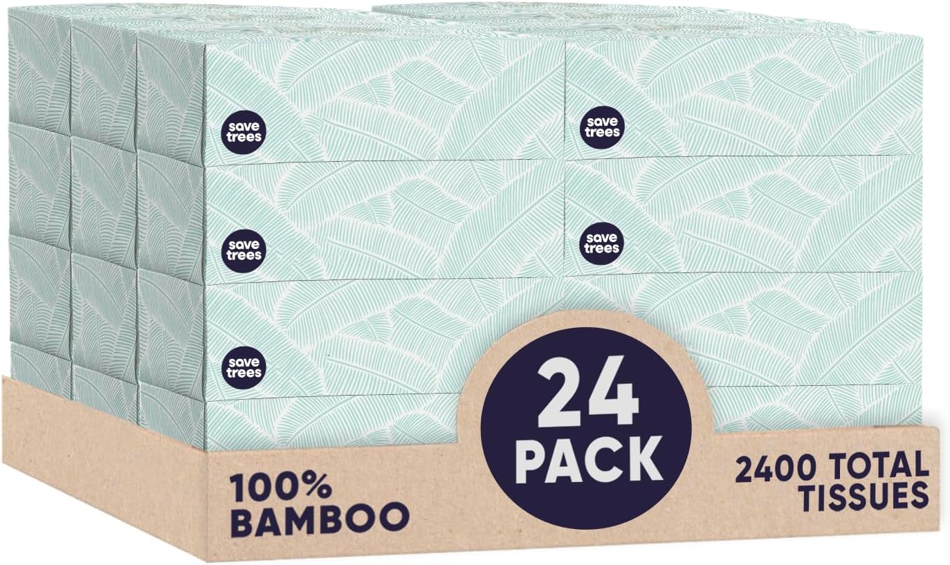 Amazon.com: Save Trees Bamboo Facial Tissues -24 Boxes- Bamboo Tissue ...