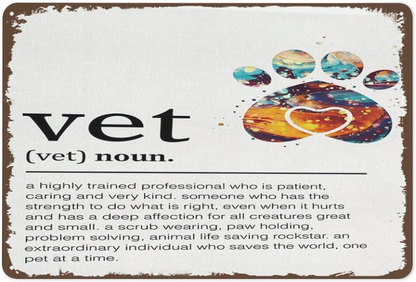 Amazon.com : Thank You Vet Metal Tin Sign Wall Art Motivational Vet ...