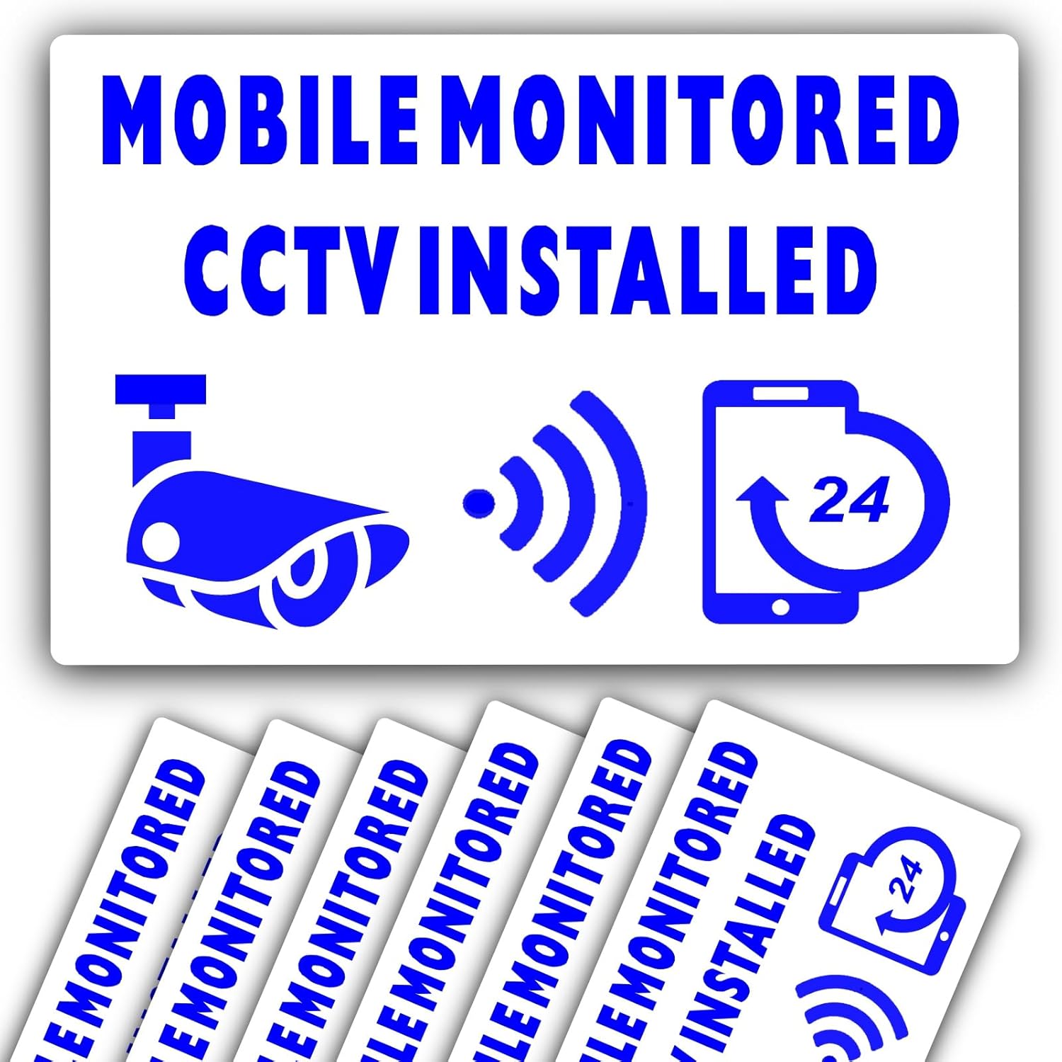 Amazon.com: Platinum Place 6 x Stickers Mobile Monitored CCTV Installed ...