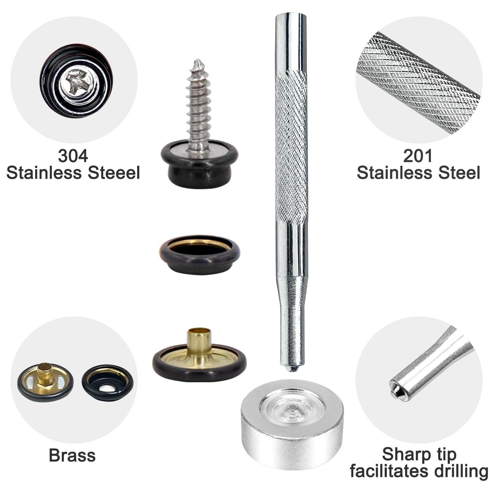 Snapklik.com : EZYoutdoor Canvas Snap Fastener Kit 150 Piece Set ...