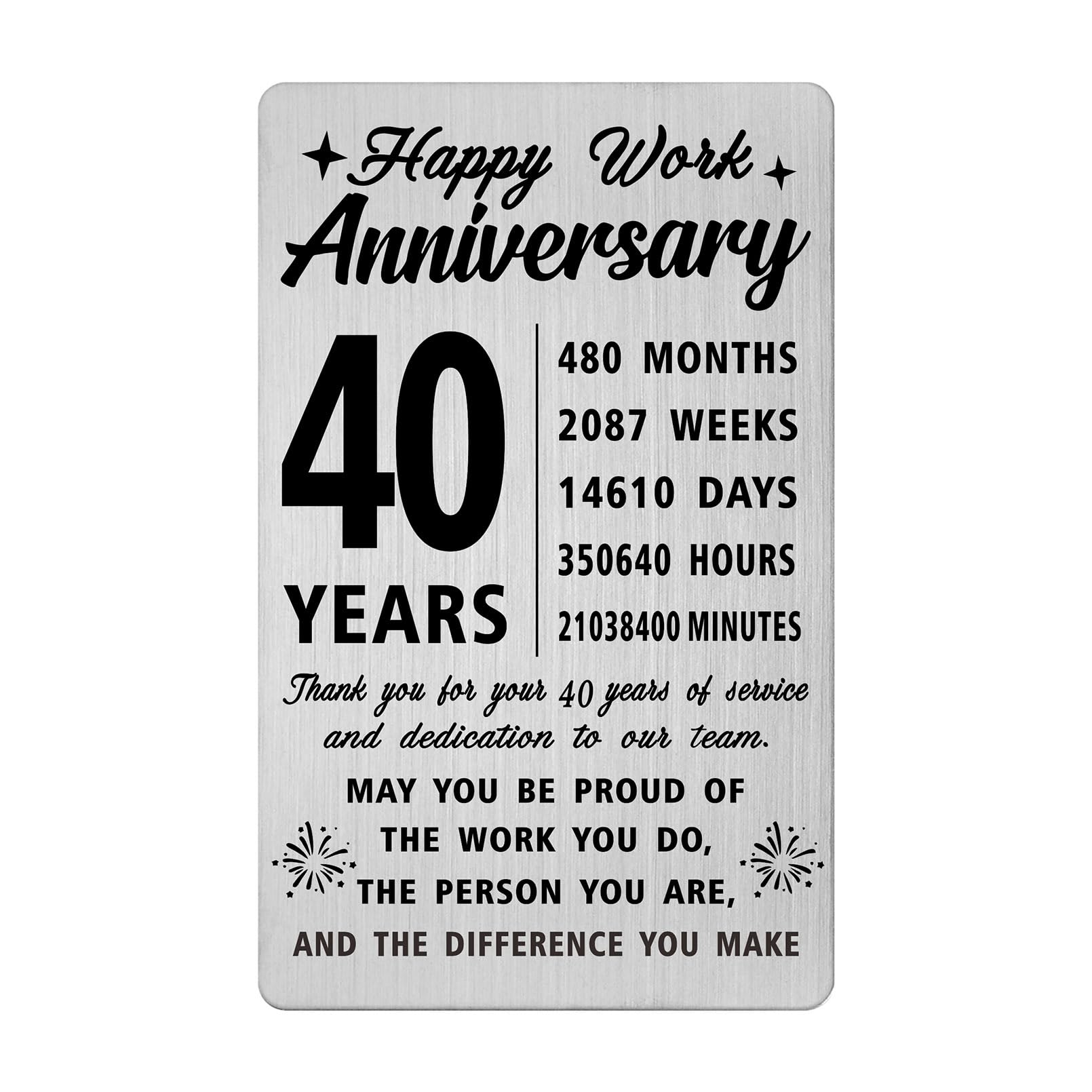 Congratulations 40 Years Service