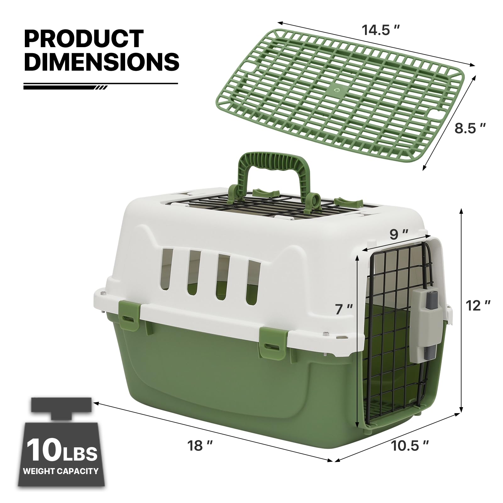 Snapklik.com : MoNiBloom 18-Inch 2-Door Top Loading Cat Carrier ...