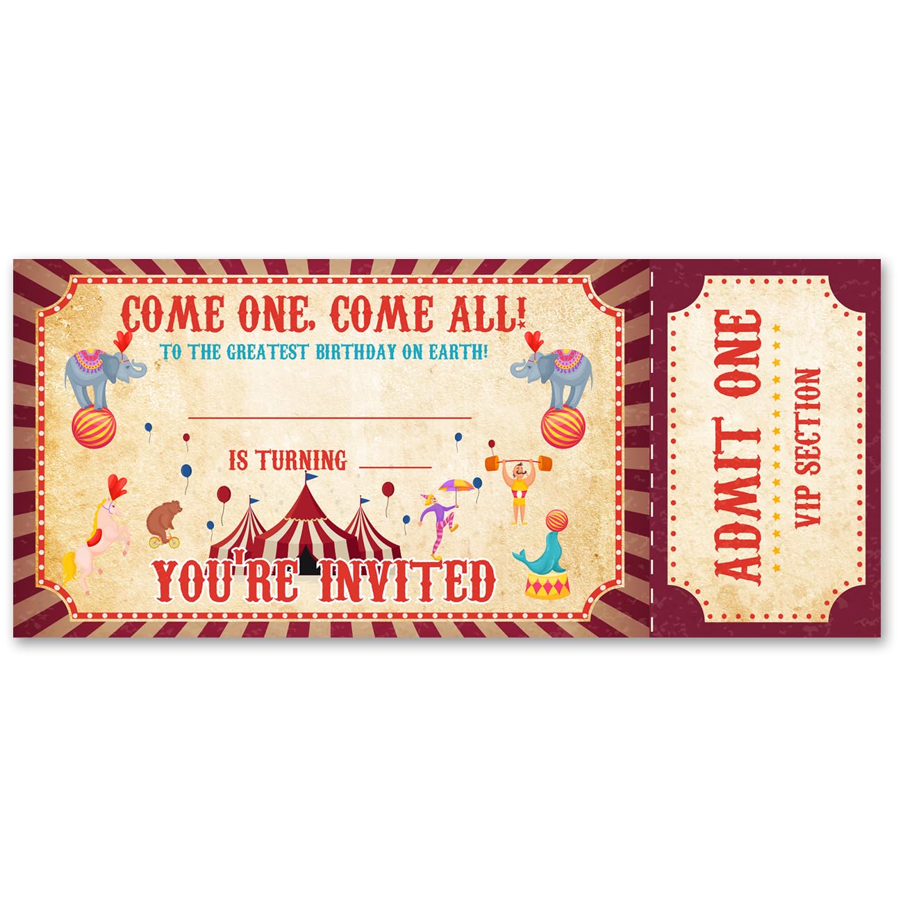 Circus Ticket Invitations