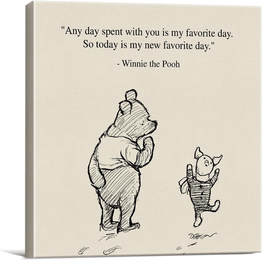 Amazon.com: Classic Winnie the Pooh Quote Wall Art Decor Retro Any Day ...