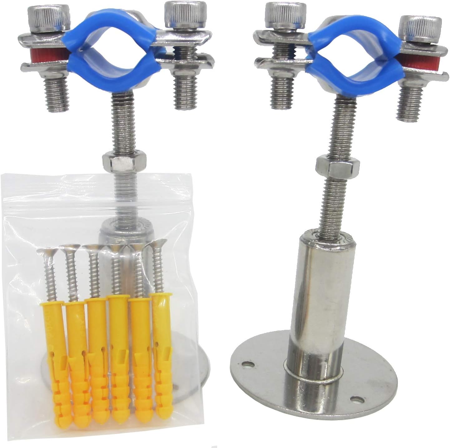 Stainless Steel Wall Mount Ceiling Mount Pipe Supports, Adjustable Pipe ...