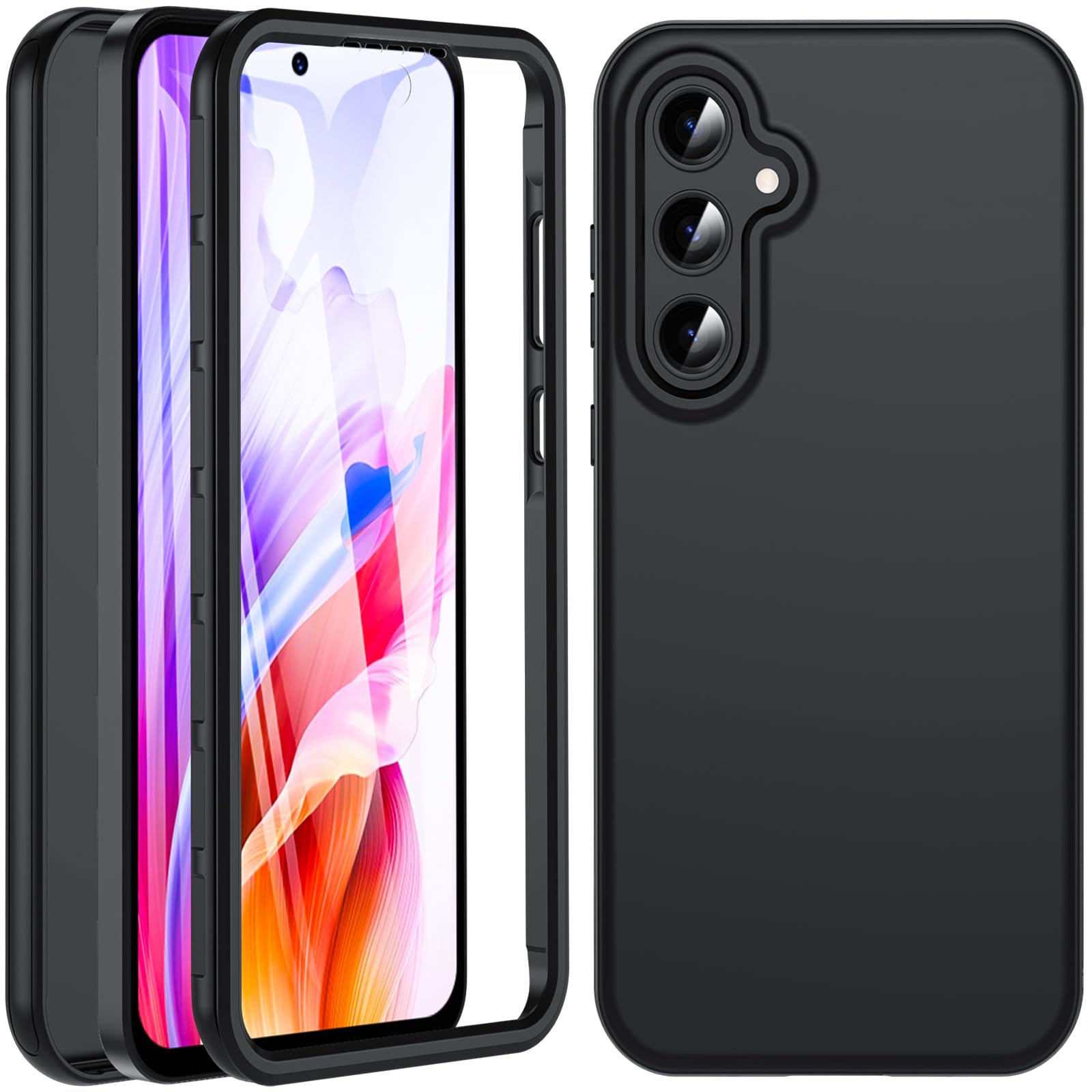 Hensinple Compatible with Samsung A55 5G Phone Case, 360° Full Body for Samsung A55 Case ...