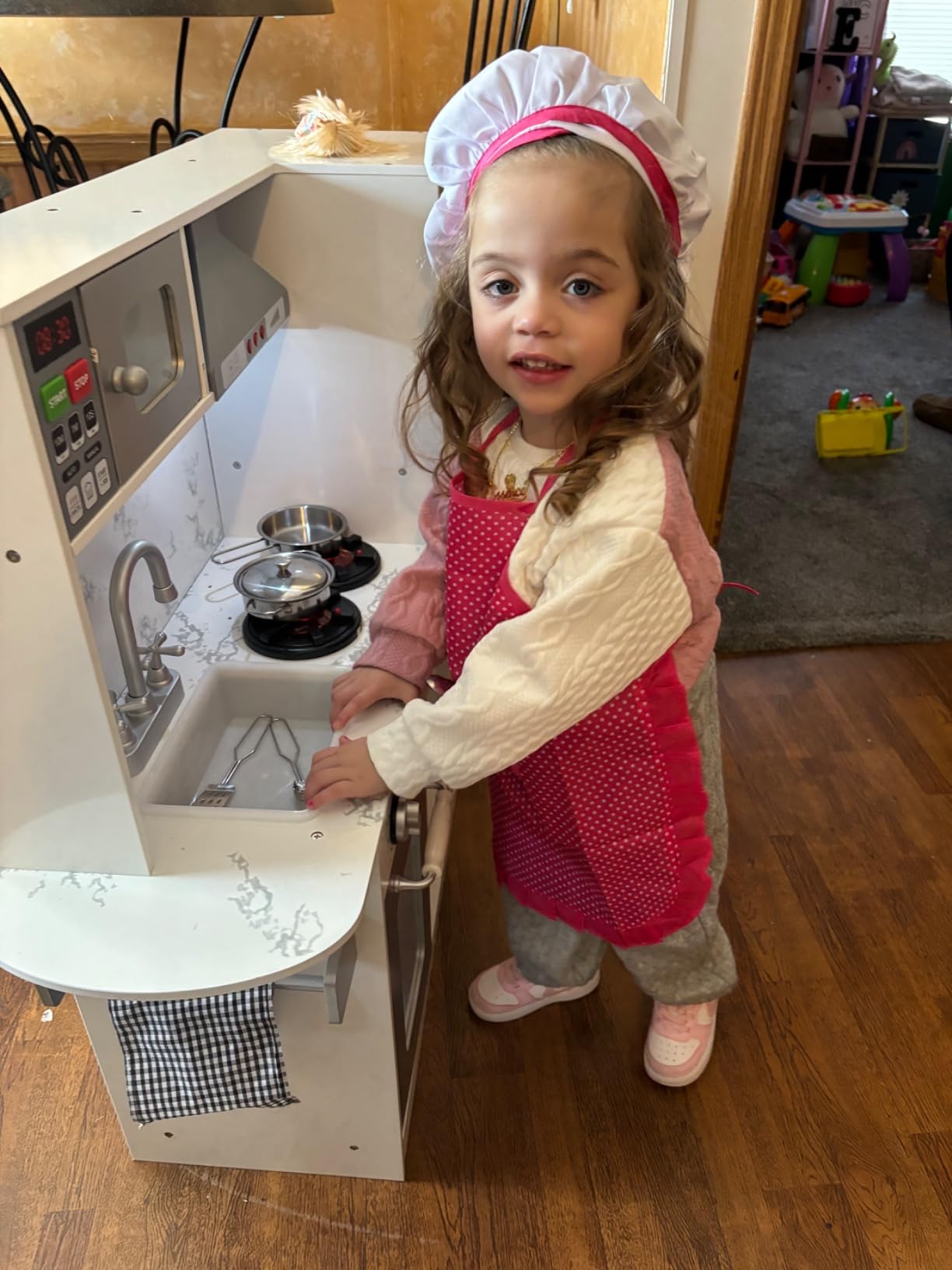 Amazon.com: Qaba Play Kitchen Set for Kids, Kids Kitchen Playset with ...