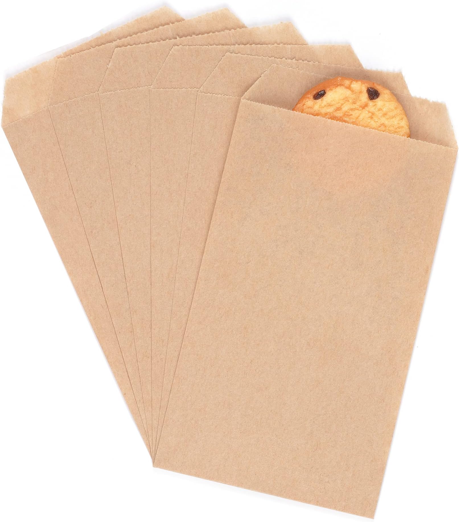 Amazon.com: Kraft Paper Bags Flat Merchandise Bags 5 X 7.5 Inch 200 ...