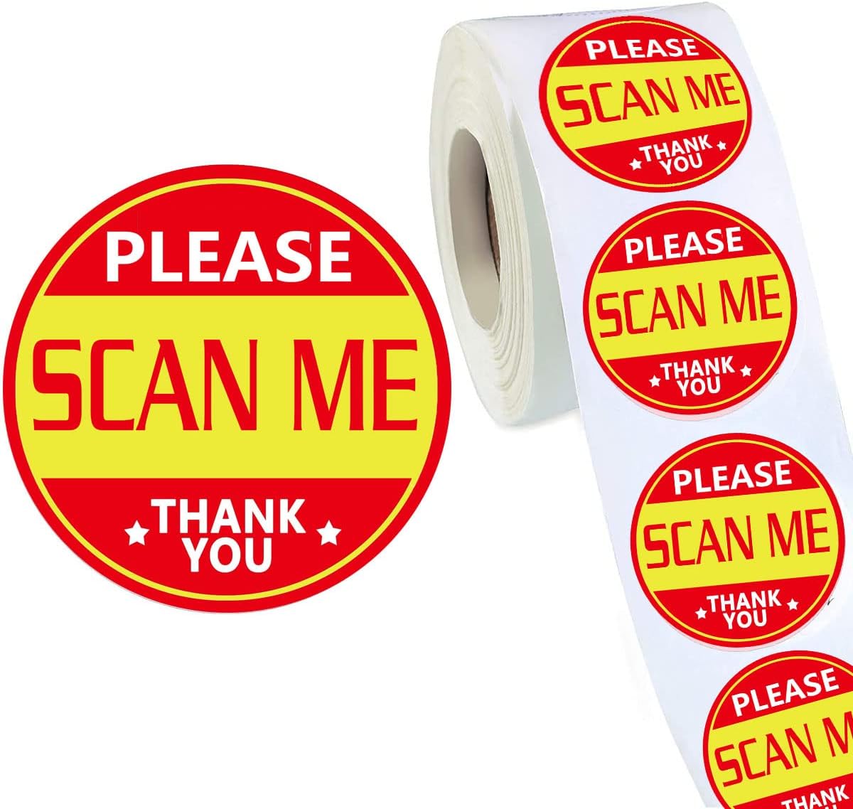Amazon.com : Please Scan Me Thank You Stickers Labels, 2 Inch Round ...