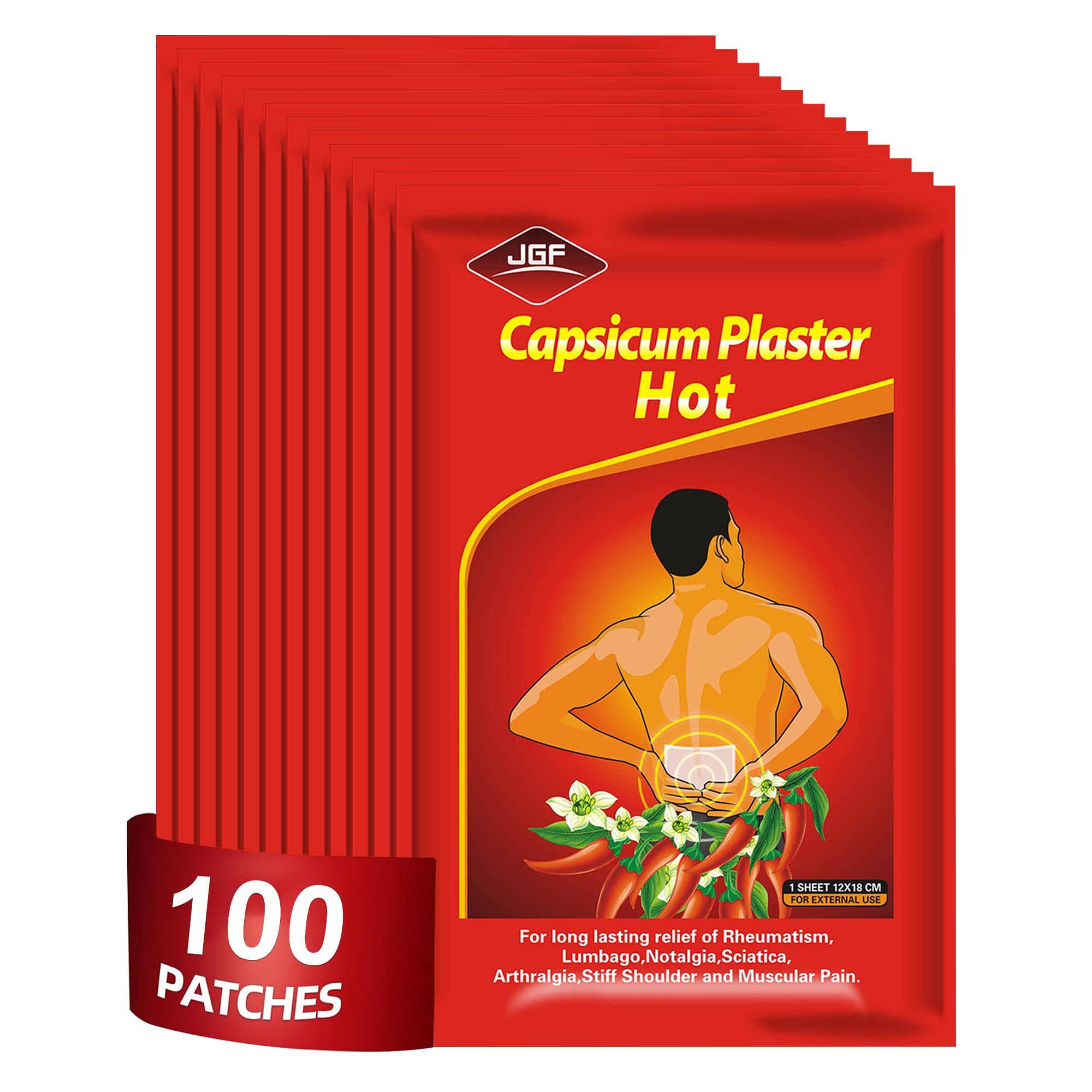 Amazon.com: Capsaicin Patches,4.72"x7.08" Hot Capsicum Patch (100 ...