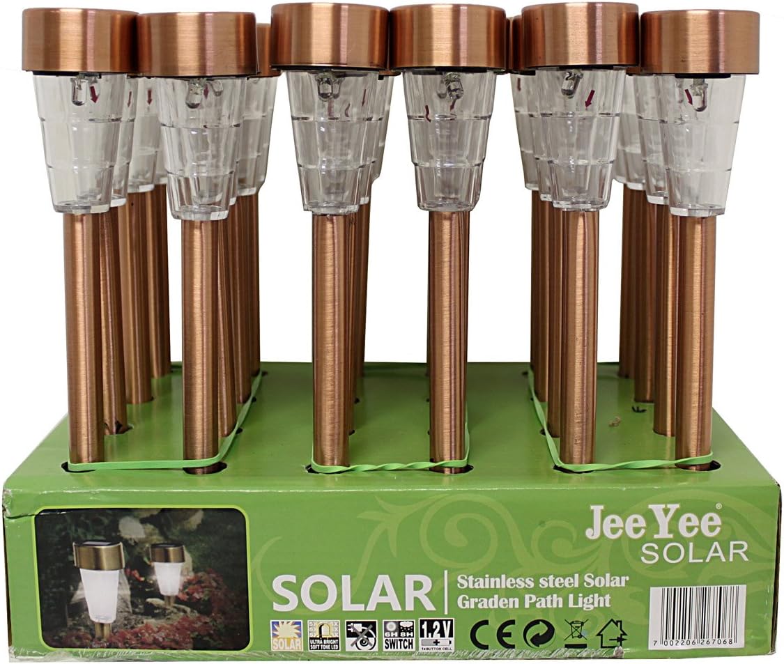 Amazon.com : Stainless Steel Mini Solar Lights - Copper (set of 24 ...