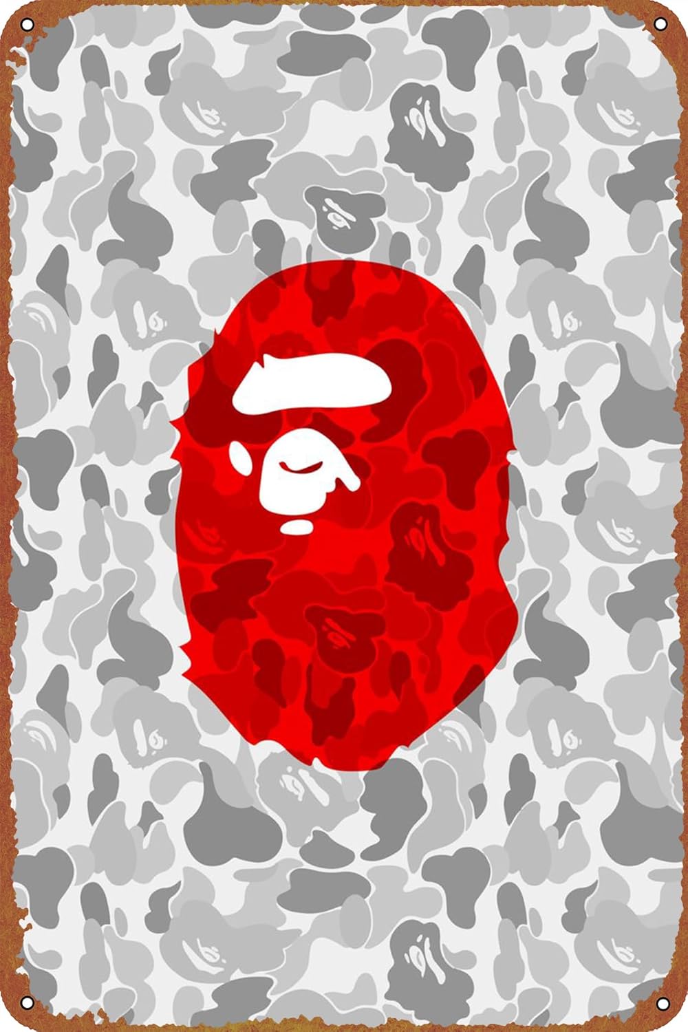 Amazon.com: Camo bape monkey hypebeast Poster Vintage Tin Sign for Bar ...