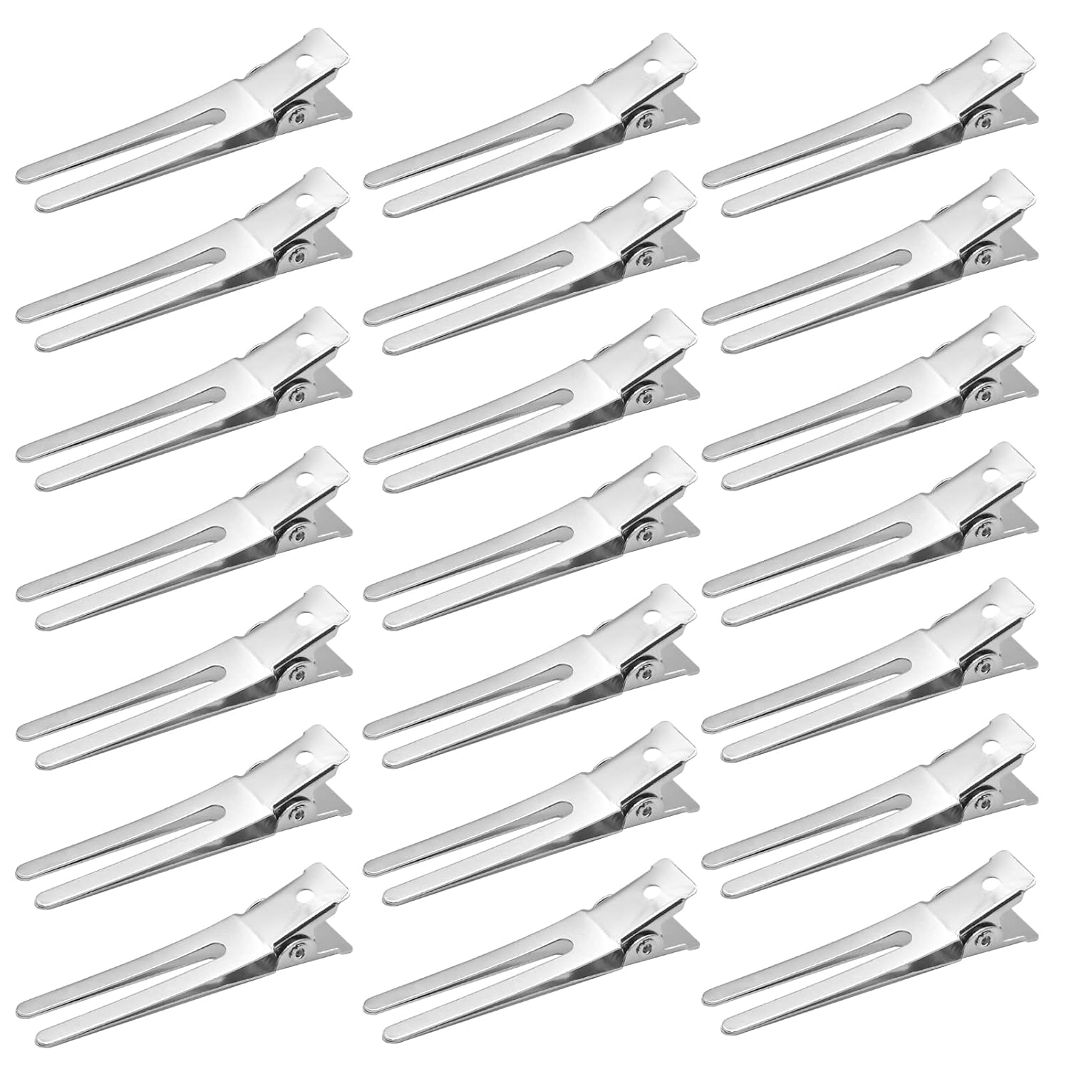 Amazon.com : PAPARELA Hair Clips 50pcs Hairdressing Double Prong Curl Clips Alligator Clips for ...
