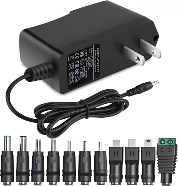 Amazon.com: 5V 1A AC Adapter DC5V Power Supply Cord with 11 Plug Tips ...