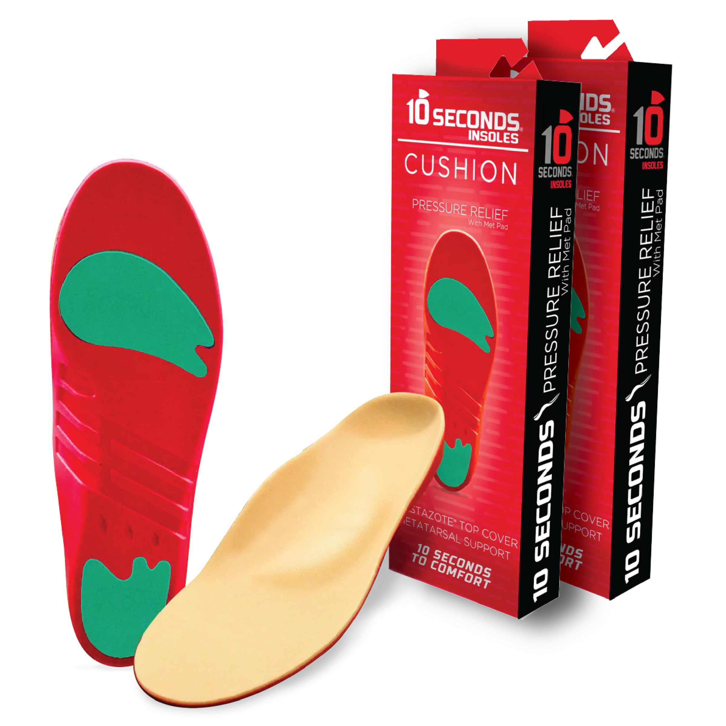 Amazon.com: 10 Seconds 3030 Pressure Relief with Metatarsal Pad Insoles ...
