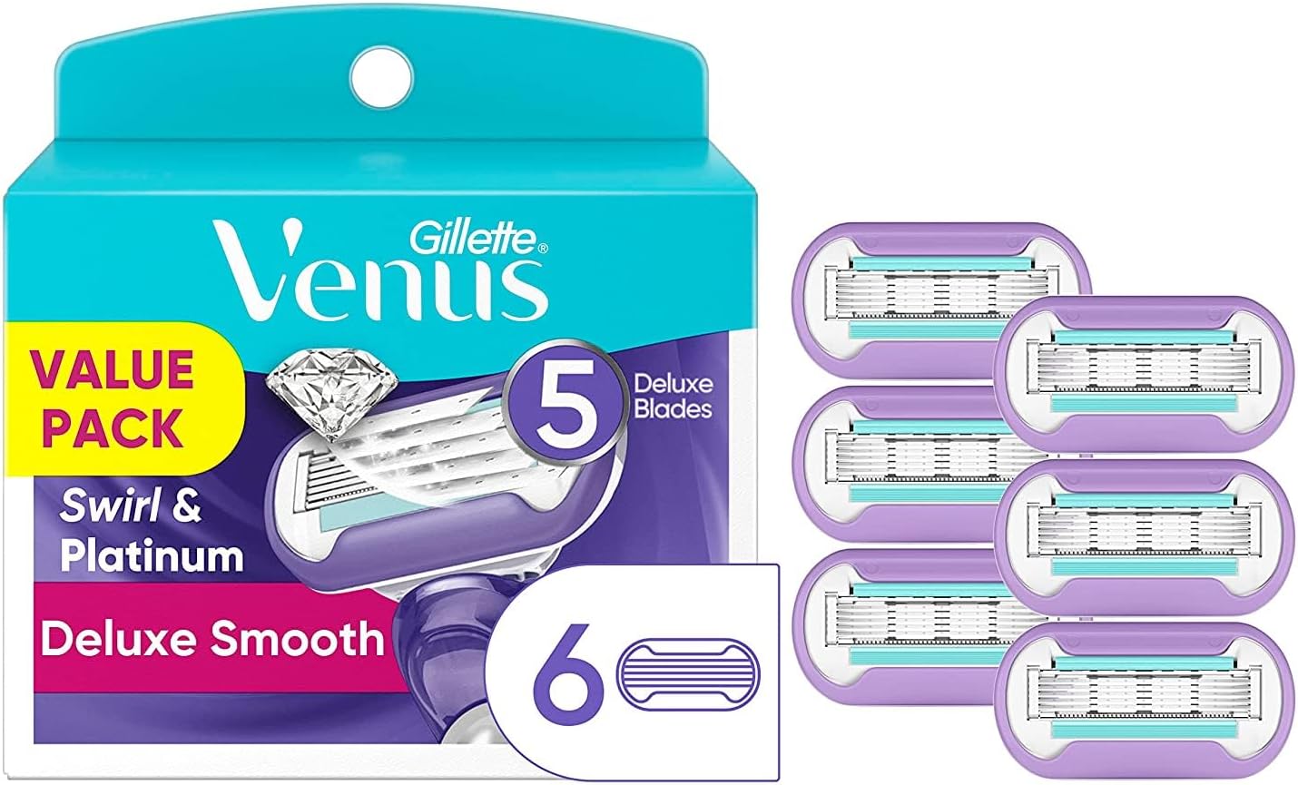 Amazon.com: Gillette Venus Deluxe Smooth Swirl Womens Razor Blade ...