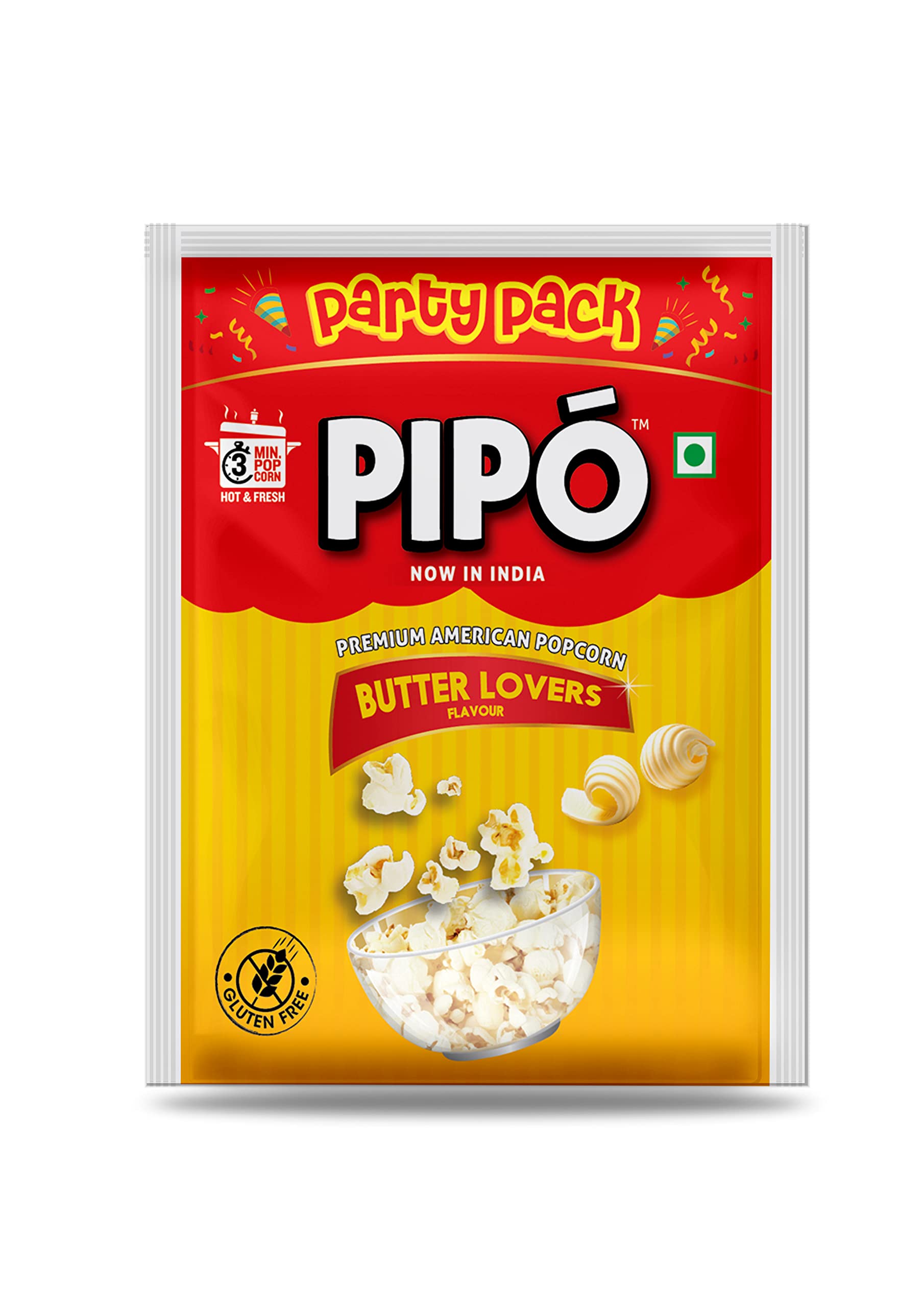 PIPO Party Pack Instant Popcorn, Butter Lovers Pouch, 150 g : Amazon.in ...