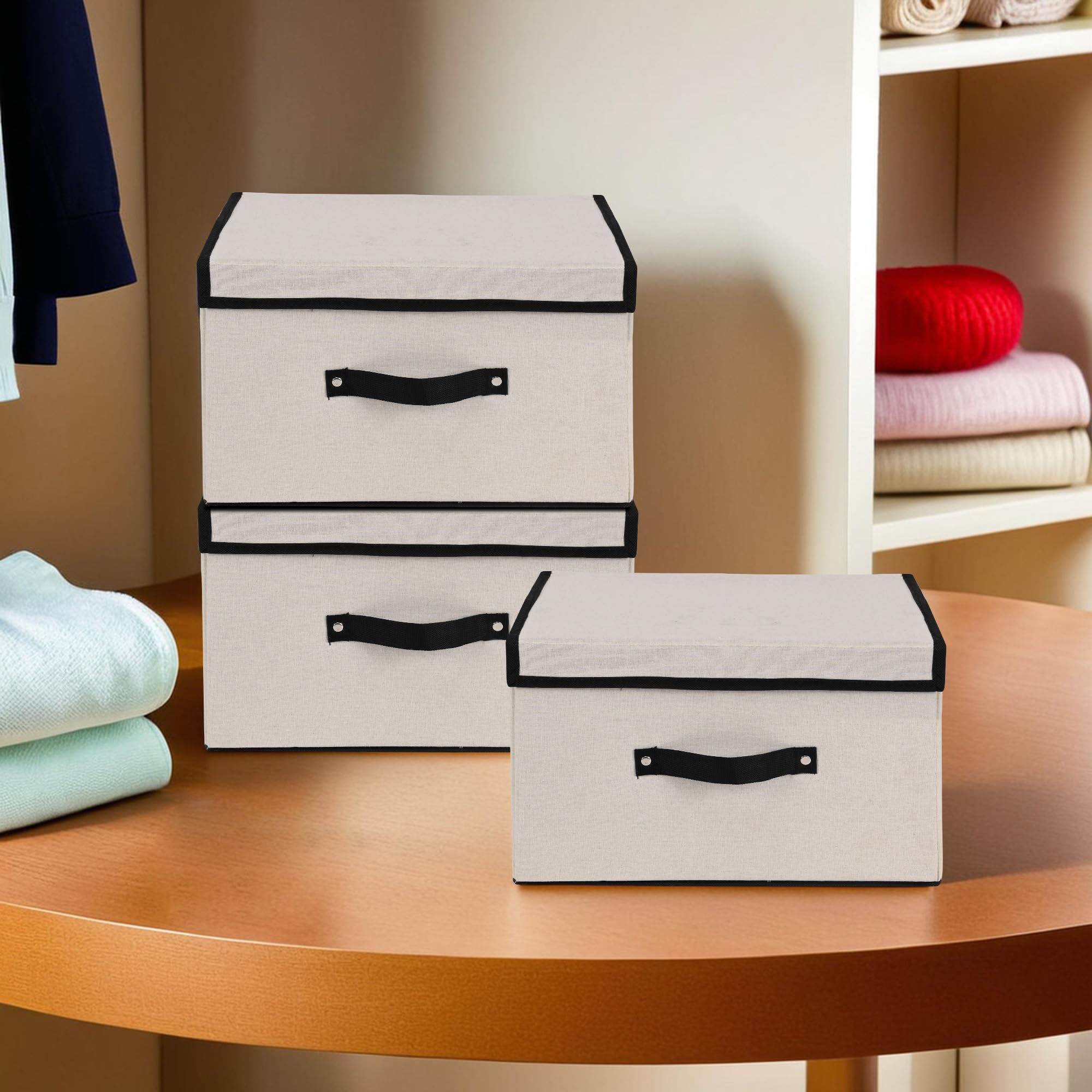 Kuber Industries Pack of 3 Small Clothes Drawer Organiser For Wardrobe ...