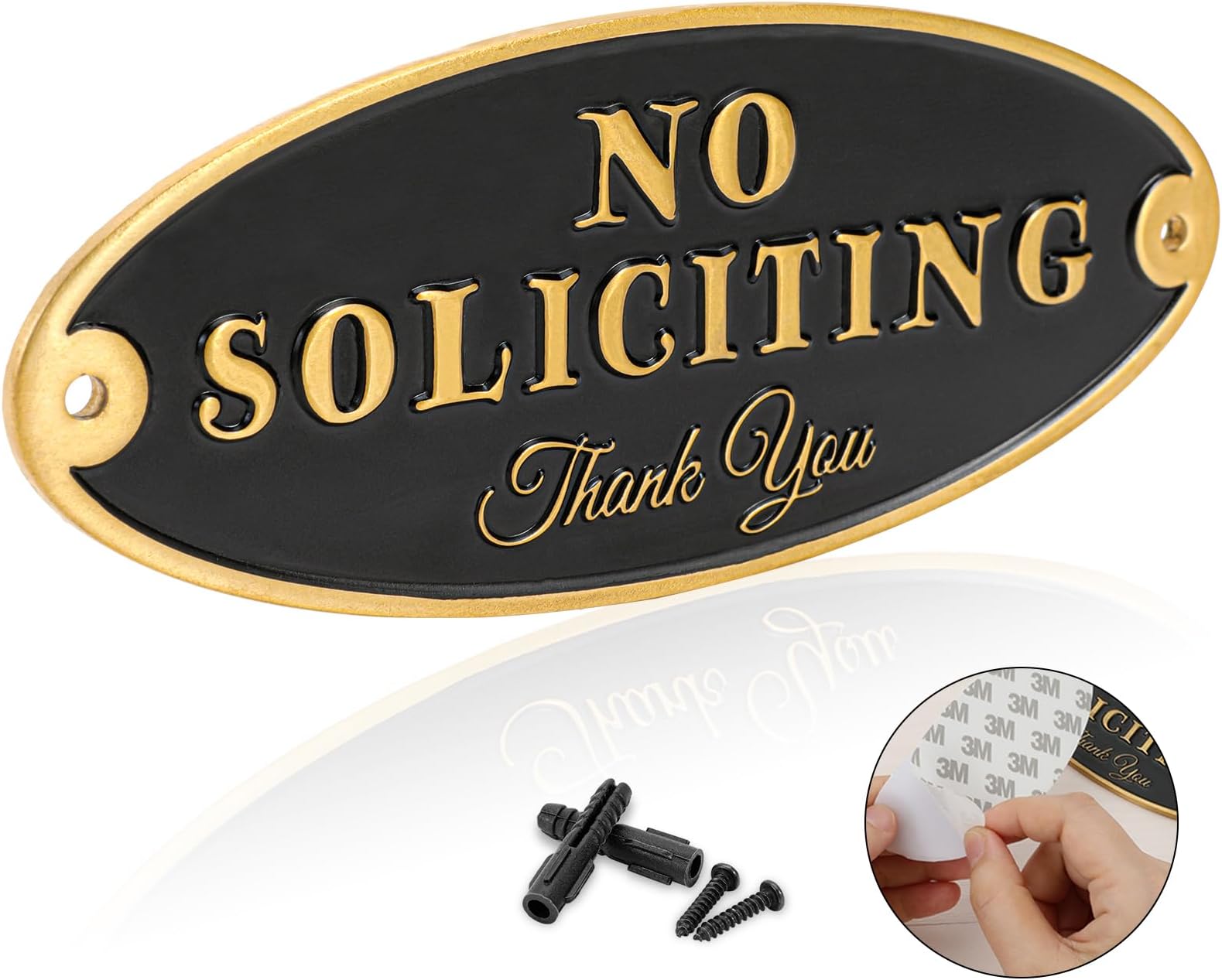 Amazon.com : Toplusesse Brass No Soliciting Sign for House Office - No ...
