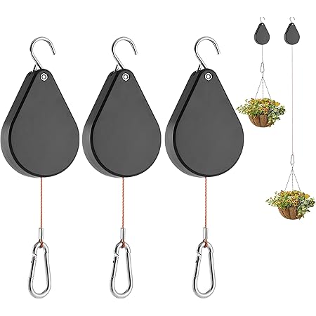 Amazon.com: SGGRT 2PCS Upgrade Retractable Plant Hanger, Strong ...