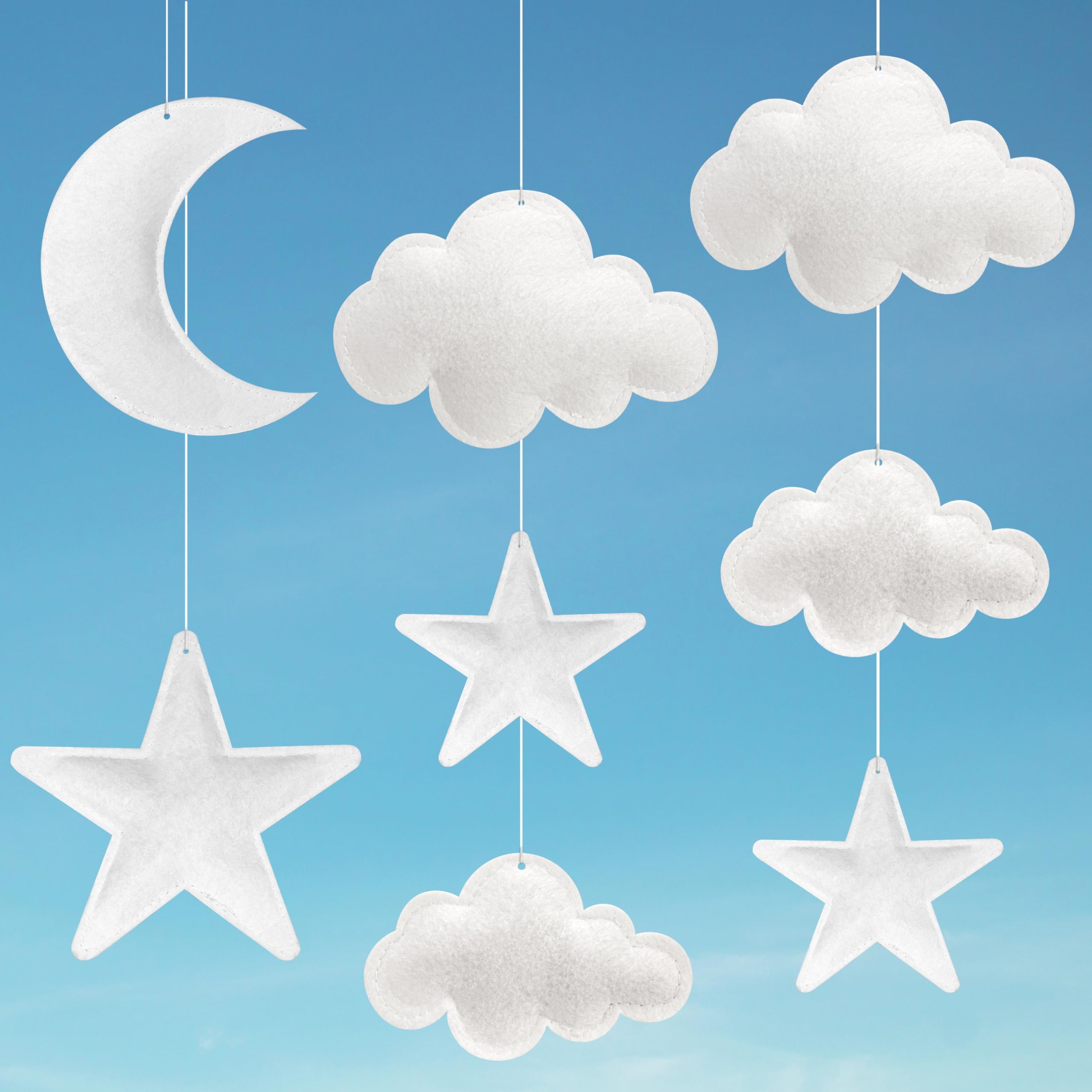Amazon.com: Ayfjovs 8pcs 3D Hanging Cloud Set with Moon and Stars for ...