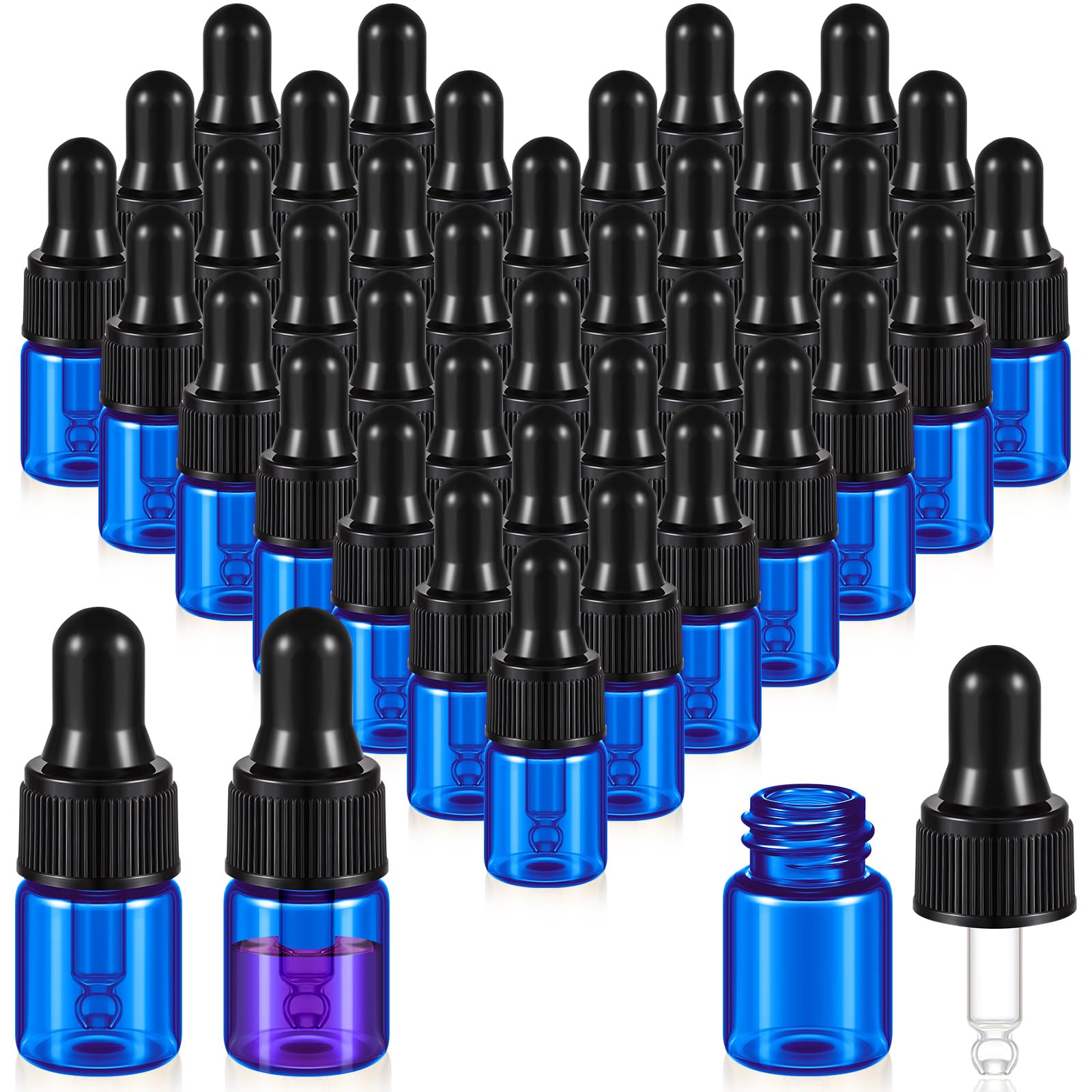 Amazon.com: Didaey 100 Pcs Mini Glass Dropper Bottle Bulk 2 ml Mini ...