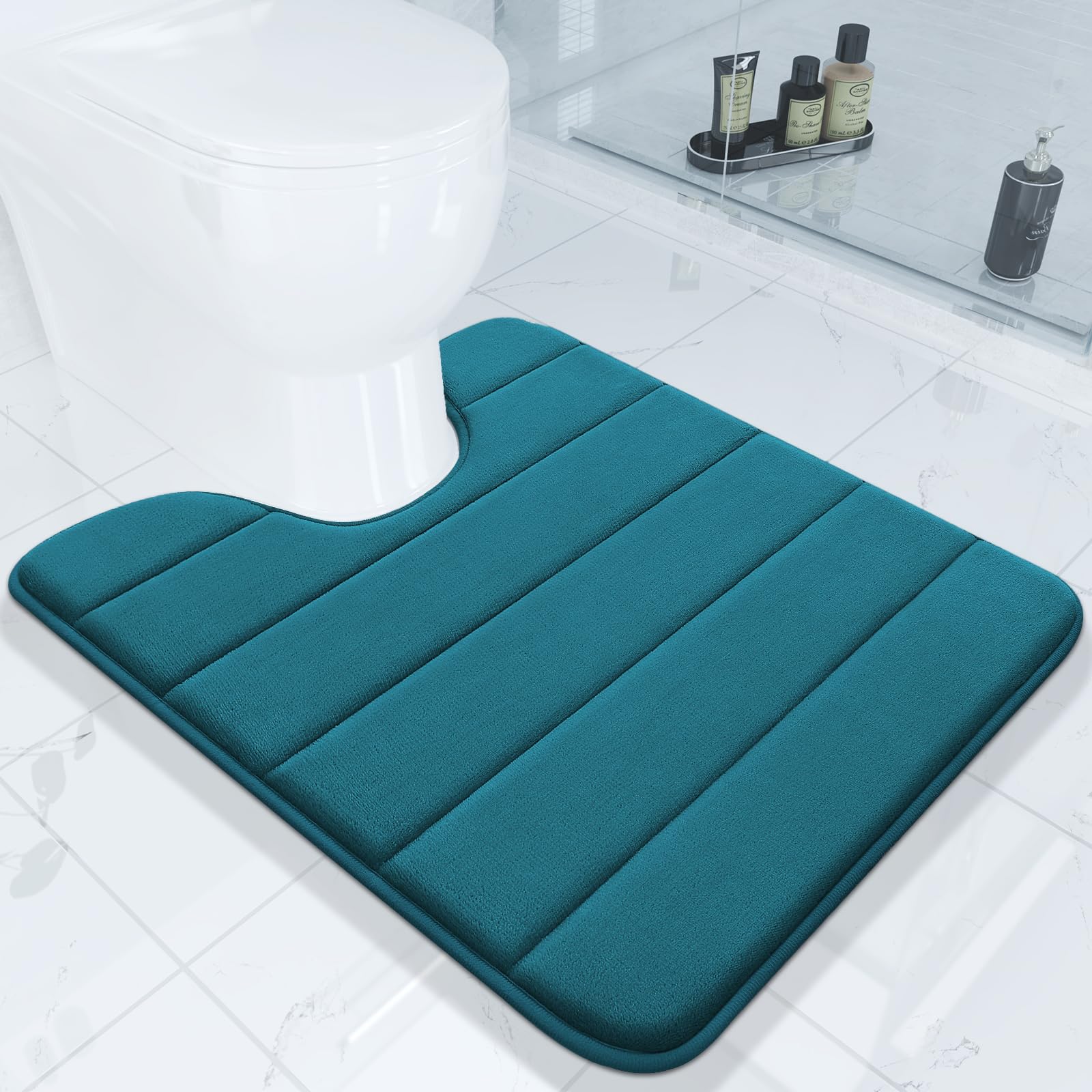 Amazon.com: Colorxy Memory Foam Toilet Rug U-Shaped 24x20, Ultra Soft ...