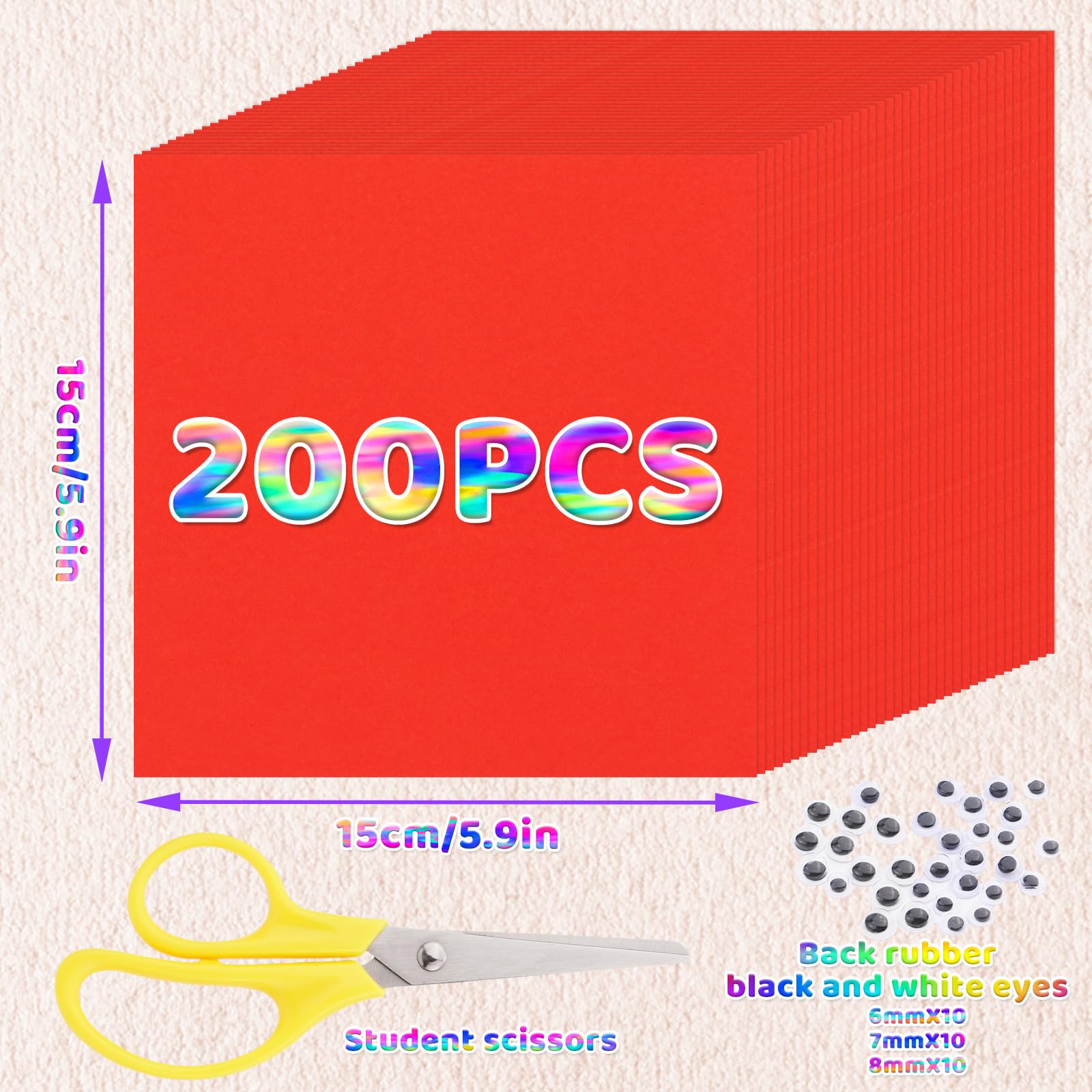 Snapklik.com : Origami Paper,200 Sheets Red Double Sided Origami Paper ...