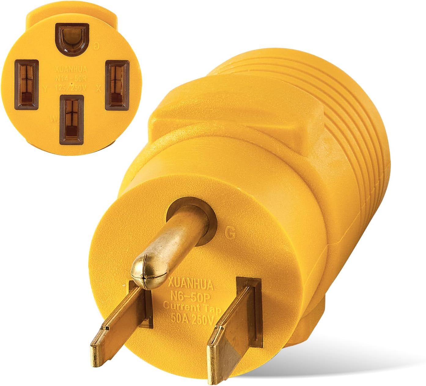 Amazon.com: ENERLITES 66352 4 Male Plug to 50 Amp 3 Prong Female Power ...