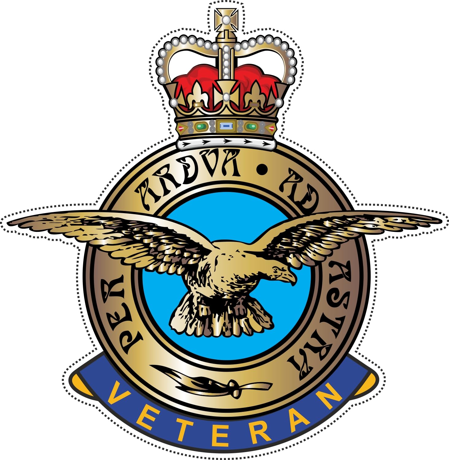 RAF Royal Air Force Veteran Car Sticker - for Exterior or Window (Small ...
