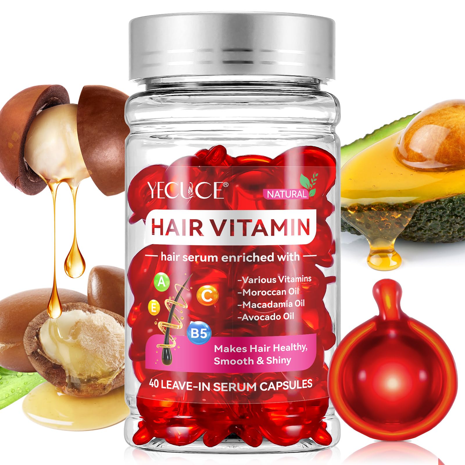 Amazon.com : Hair Vitamin Serum, Hair Treatment Serum Oils Capsule, No ...