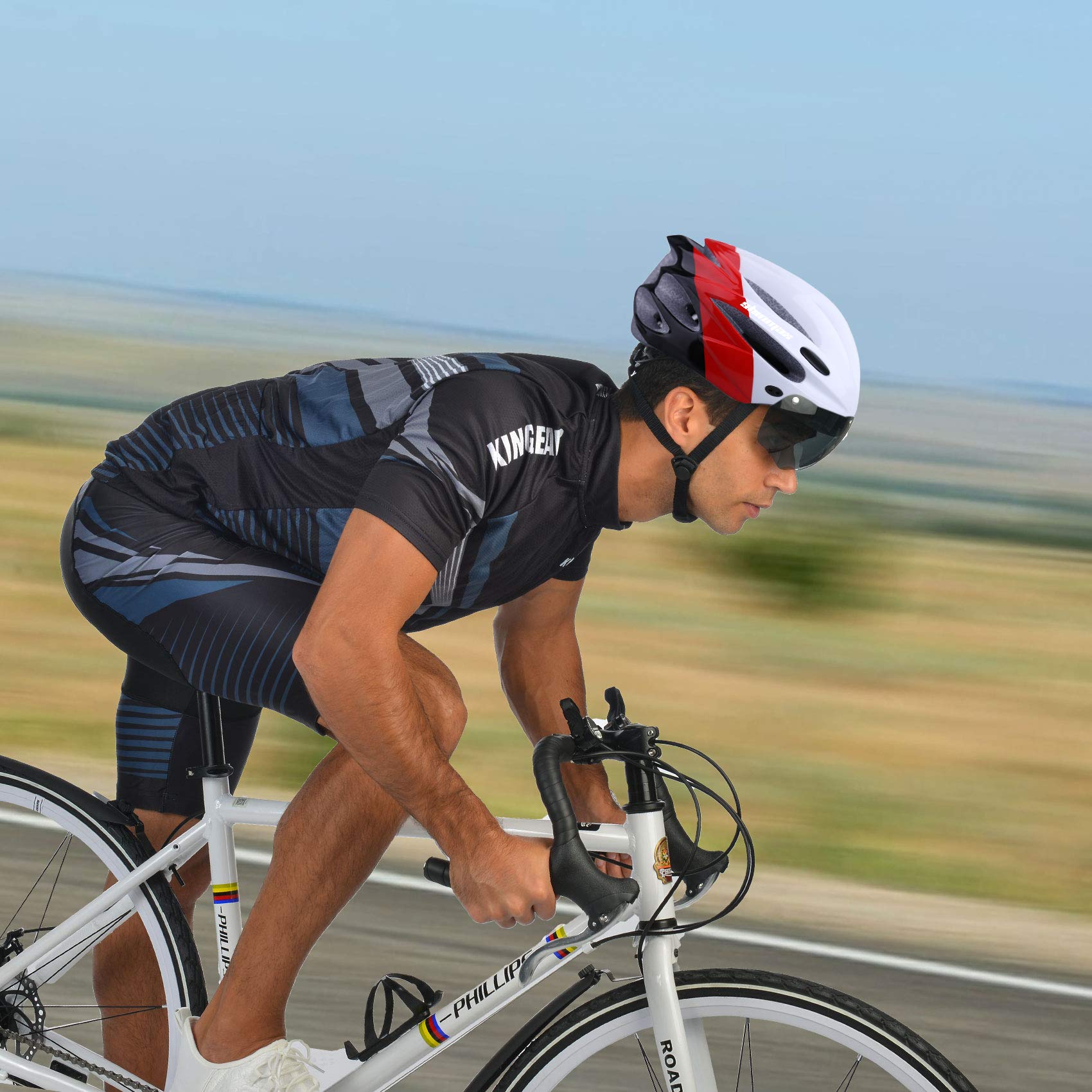 Shinmax Bike Helmet With LED Light Cycling Helmet with Rechargeable USB ...