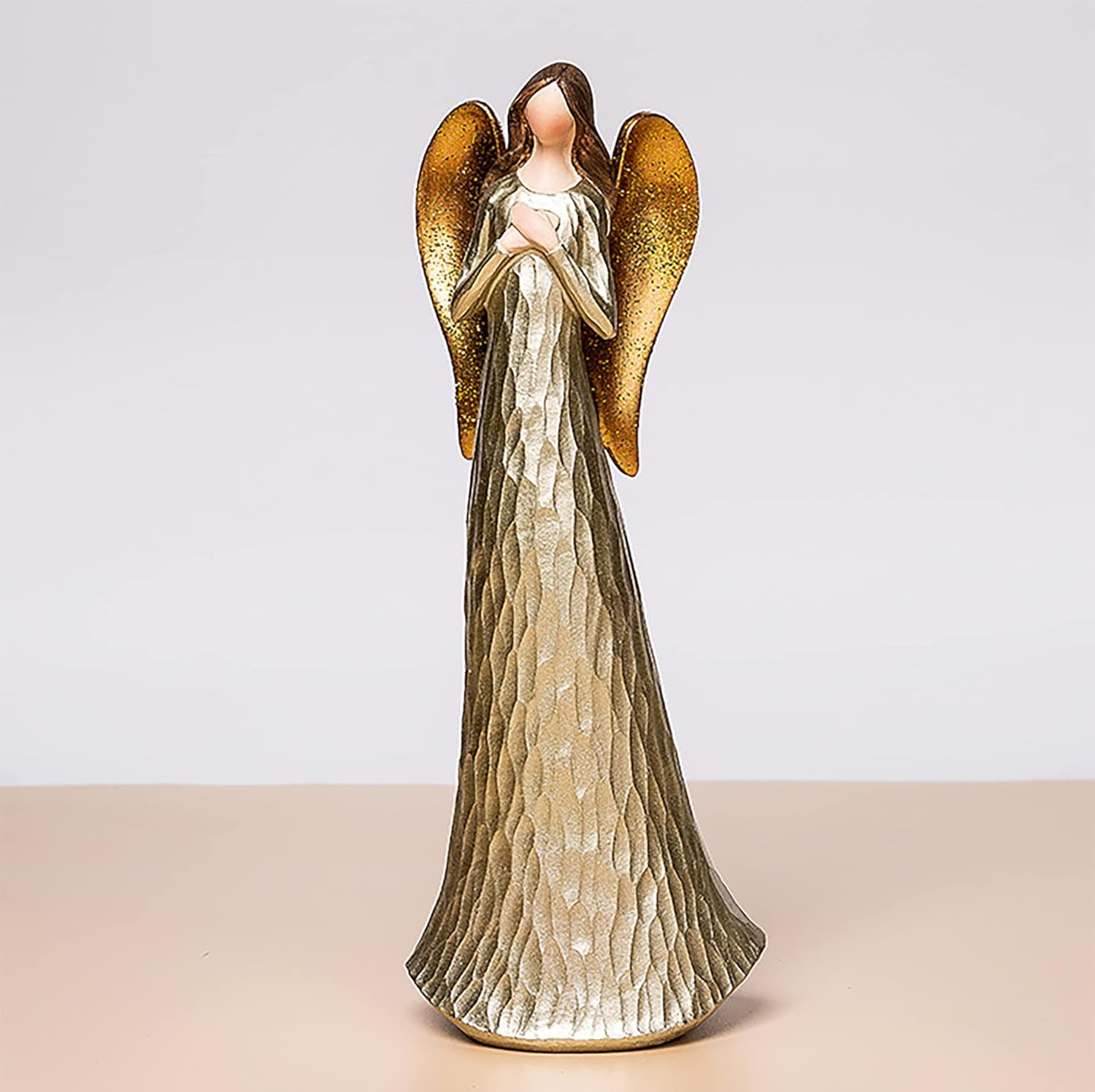 Amazon.com: TPILEASNE Guardian Angel Statue Miniature Fairy Garden ...